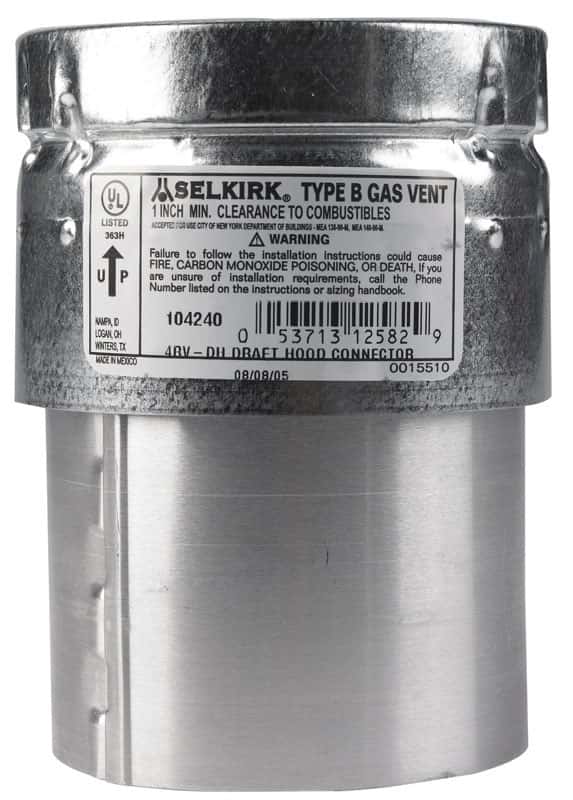 Selkirk Adjustable 4 in. D Aluminum/Galvanized Steel Draft Hood ...