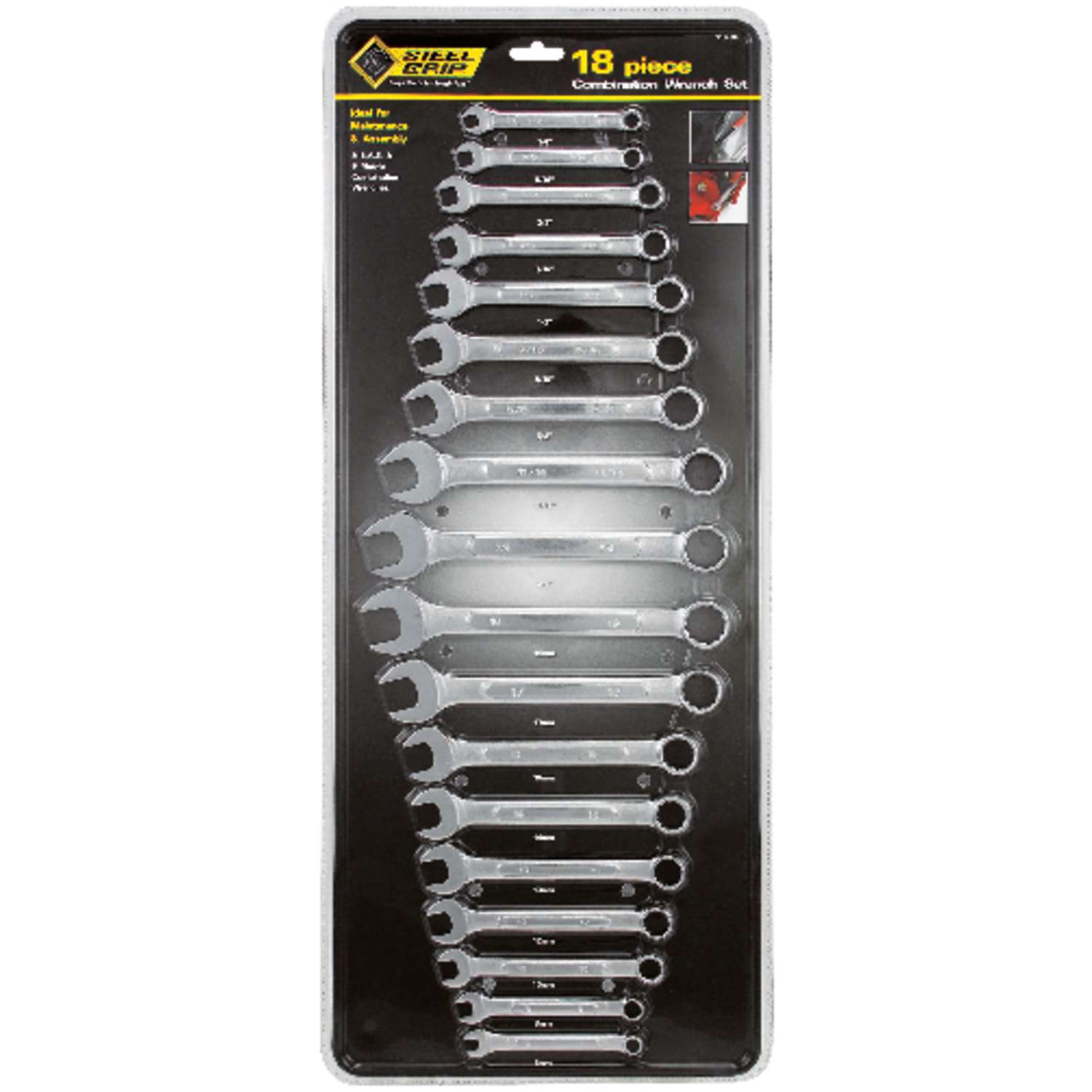 Steel Grip Metric and SAE Wrench Set 18 pc - Ace Hardware