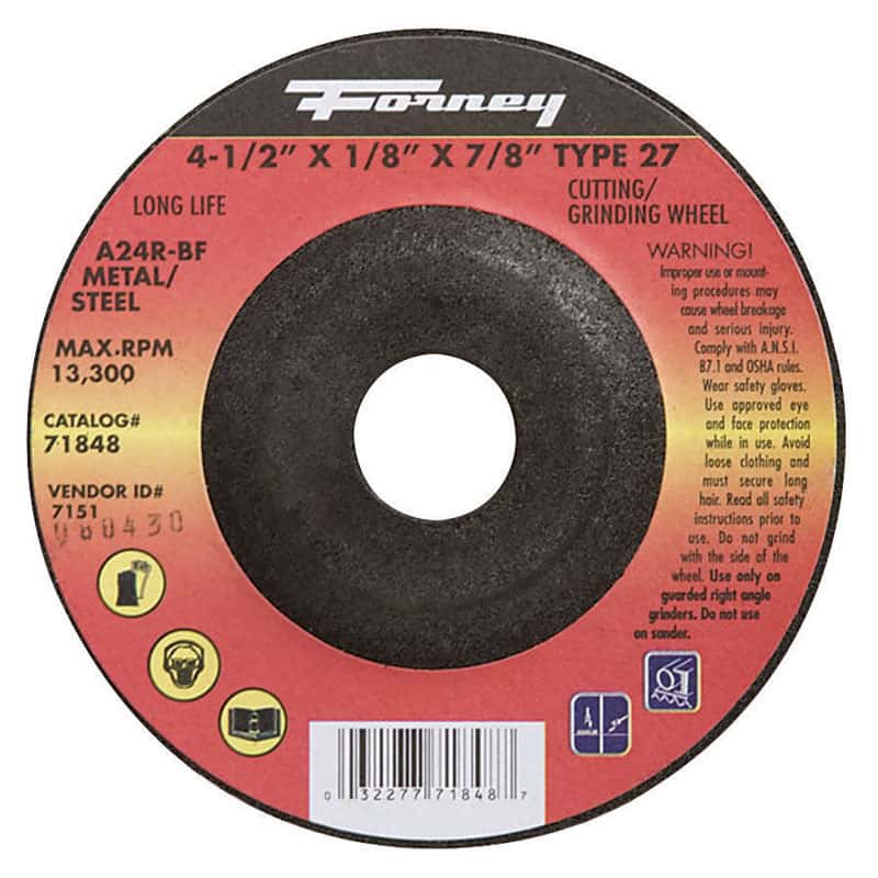 Forney 4-1/2 in. D X 7/8 in. in. Metal Grinding Wheel - Ace Hardware