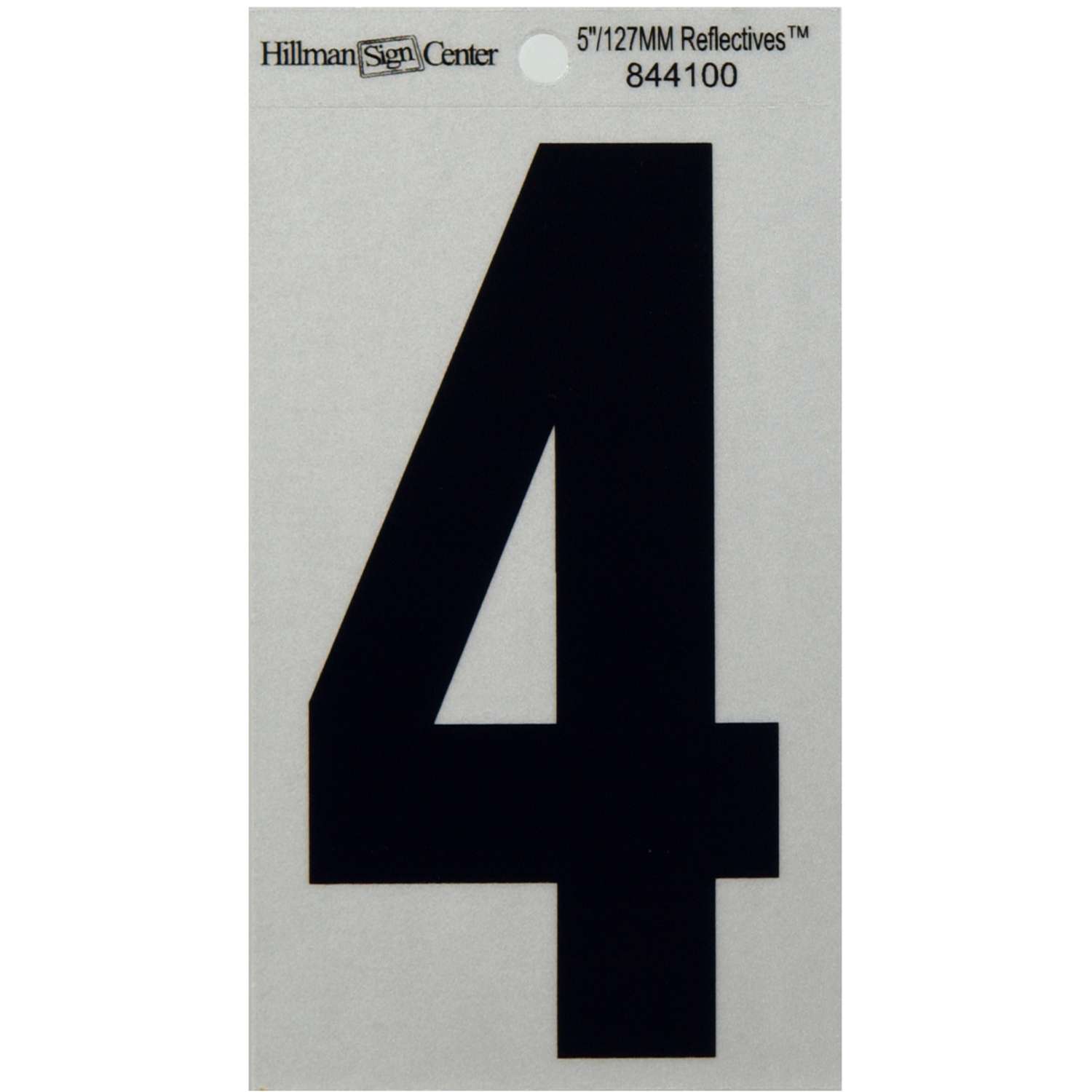 Hillman 5 in. Reflective Black Vinyl Self-Adhesive Number 4 1 pc - Ace ...