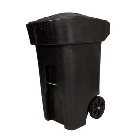 Toter Bear Tough 64 gal Black Polyethylene Wheeled Trash Can Lid ...