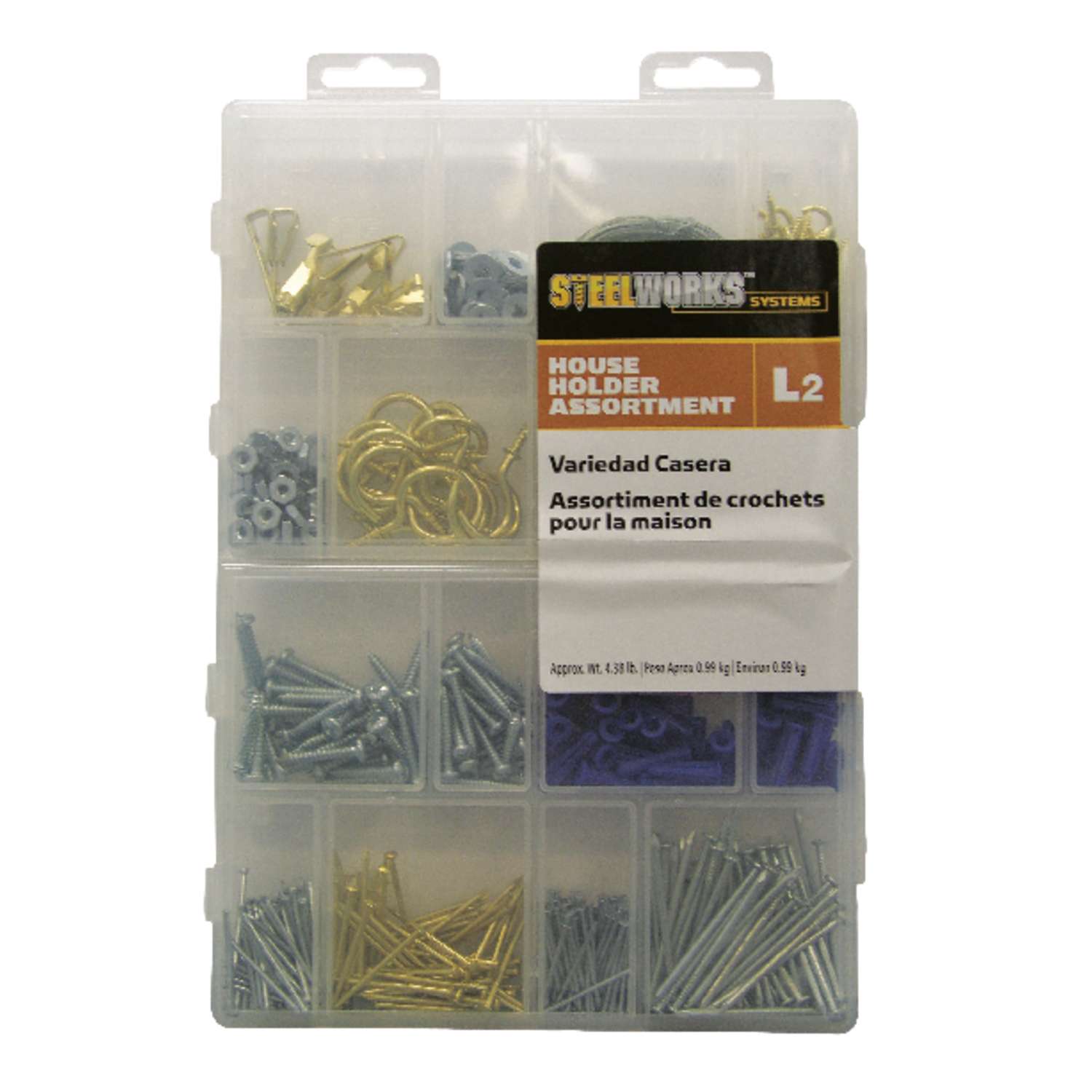 Hillman STEELWORKS L2 Brass-Plated Assorted House Holder Kit 50 lb 1 pk ...