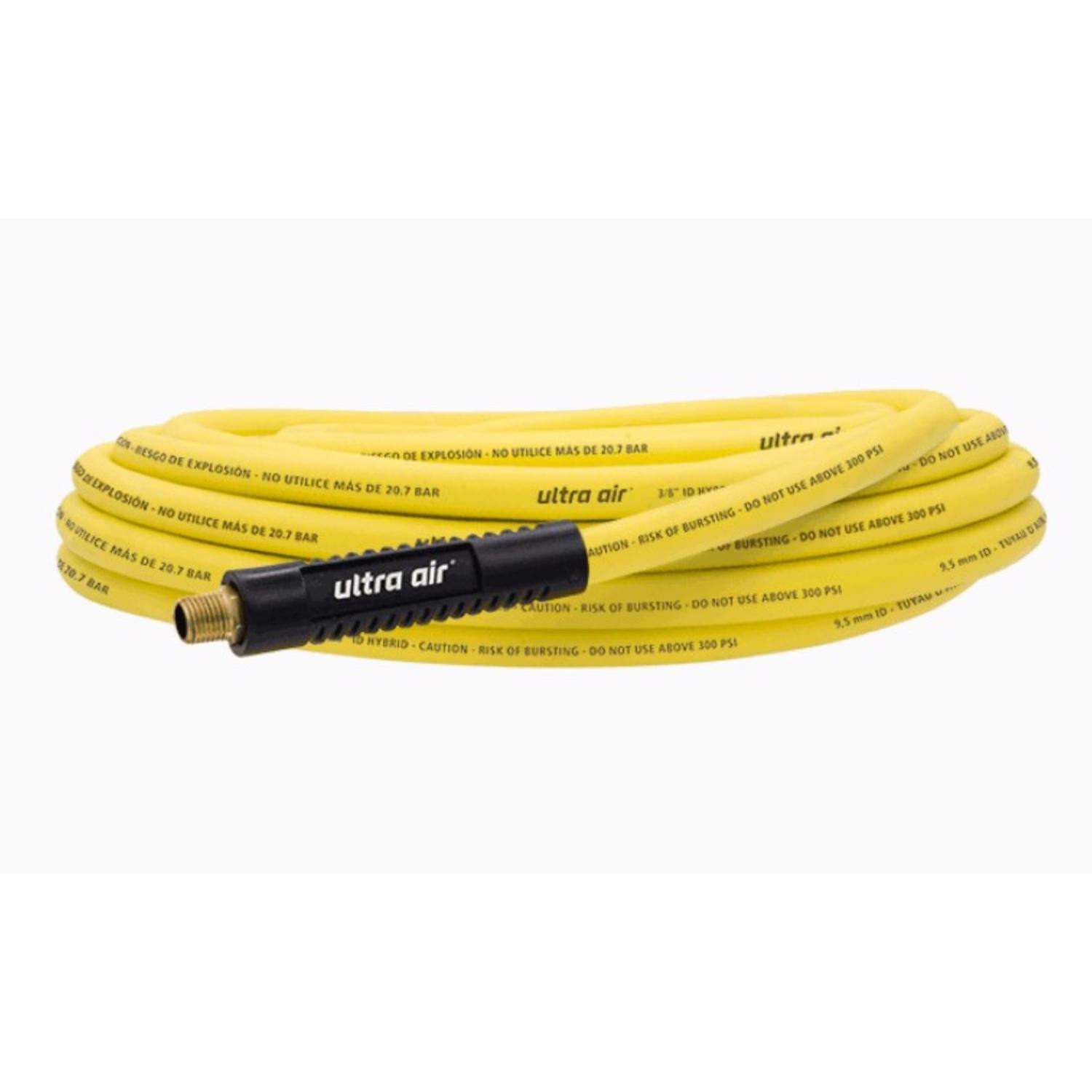 Amflo Ultra Air 25 ft. L X 3/8 in. D Hybrid Polymer Hybrid Air Hose 300 psi Yellow - Ace Hardware