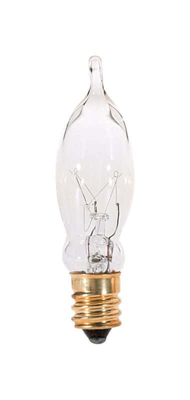 Satco 7.5 W CAC Chandelier Incandescent Bulb E12 (Candelabra) Soft ...