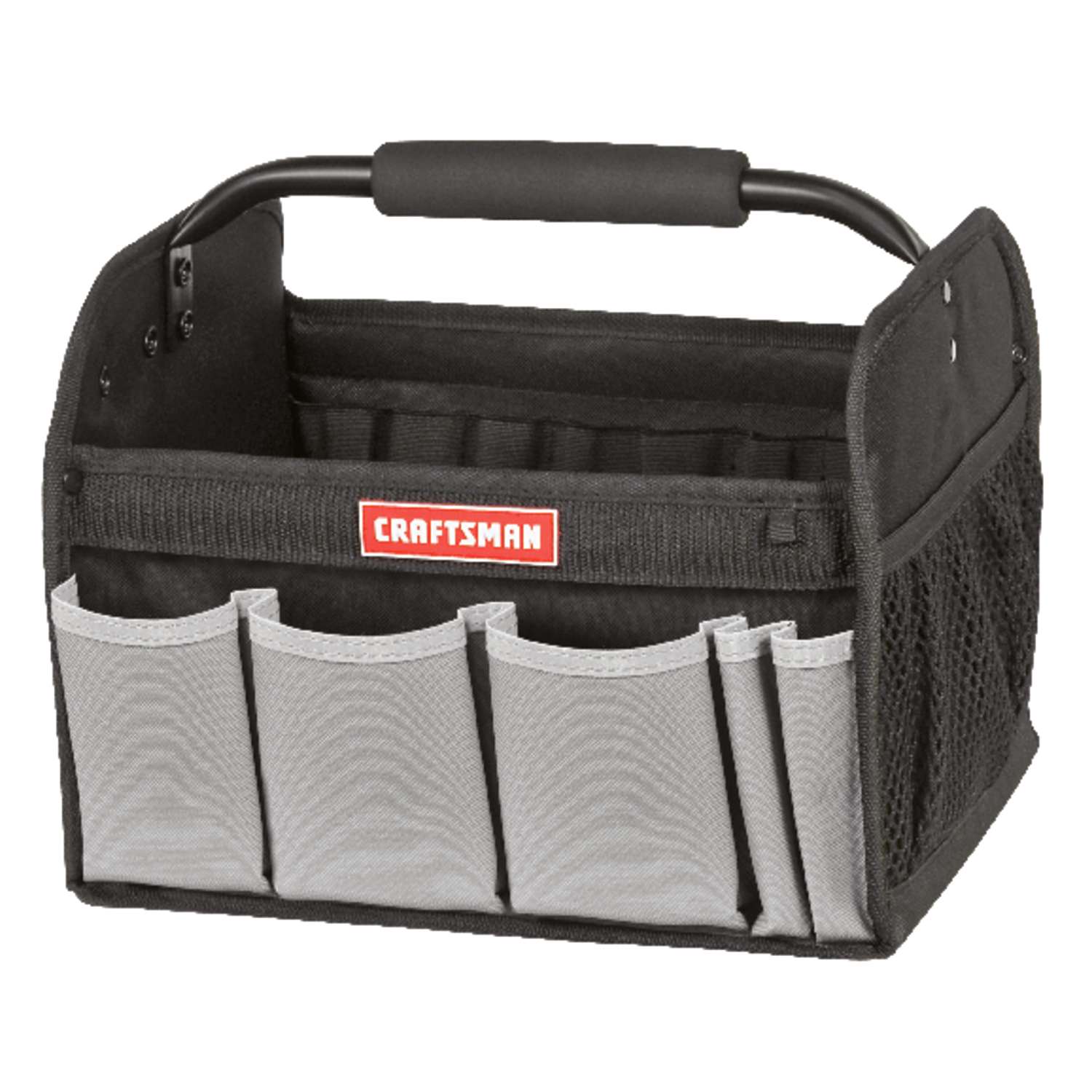 Craftsman 12 in. W X 10 in. H Ballistic Nylon Tool Tote 7 pocket Black ...