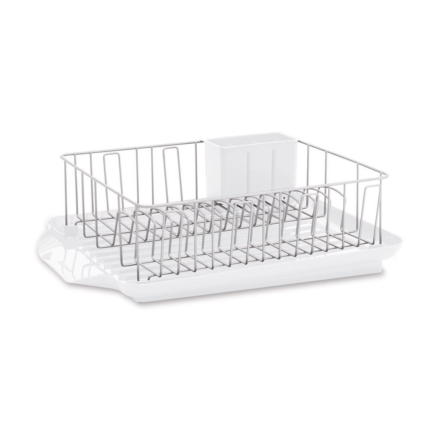 Farberware 20 in. L X 15 in. W X 7 in. H White Plastic Dish Rack - Ace ...