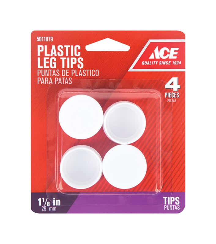 Ace Plastic Leg Tip White Round 1 pk - Ace Hardware