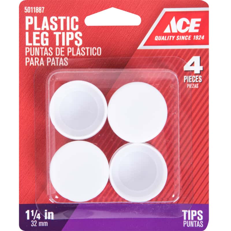 Ace Plastic Leg Tip White Round 1 pk Mfr# 9745/ACE - Ace Hardware