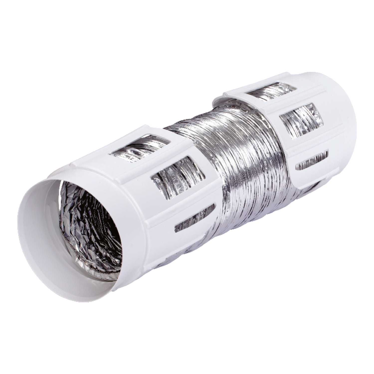 Ace 96 in. L x 4 in. Dia. Silver/White Aluminum Vent Kit - Ace Hardware