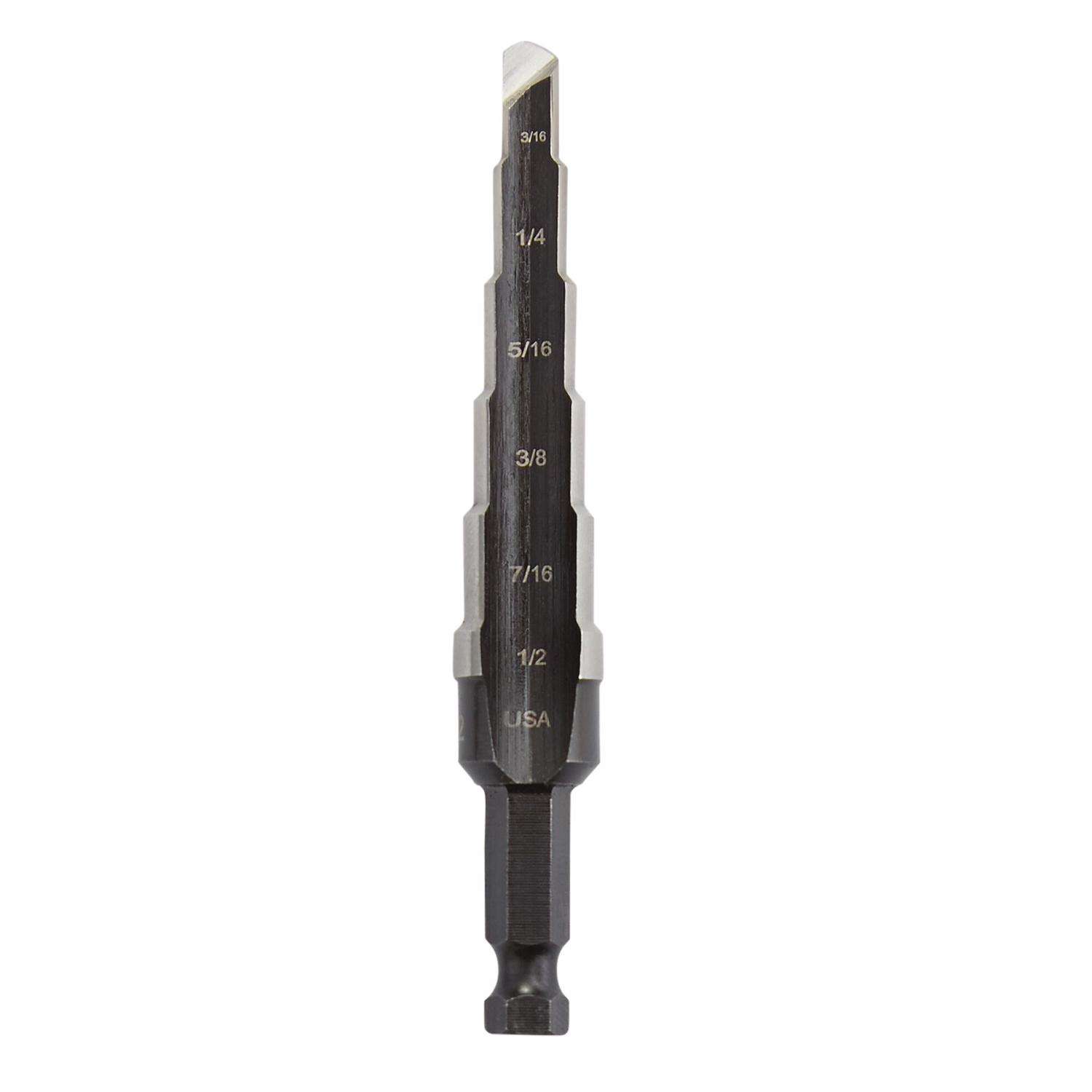 Irwin Unibit 3/16 - 1/2 in. X 6 in. L High Speed Steel Step Drill Bit 1 ...