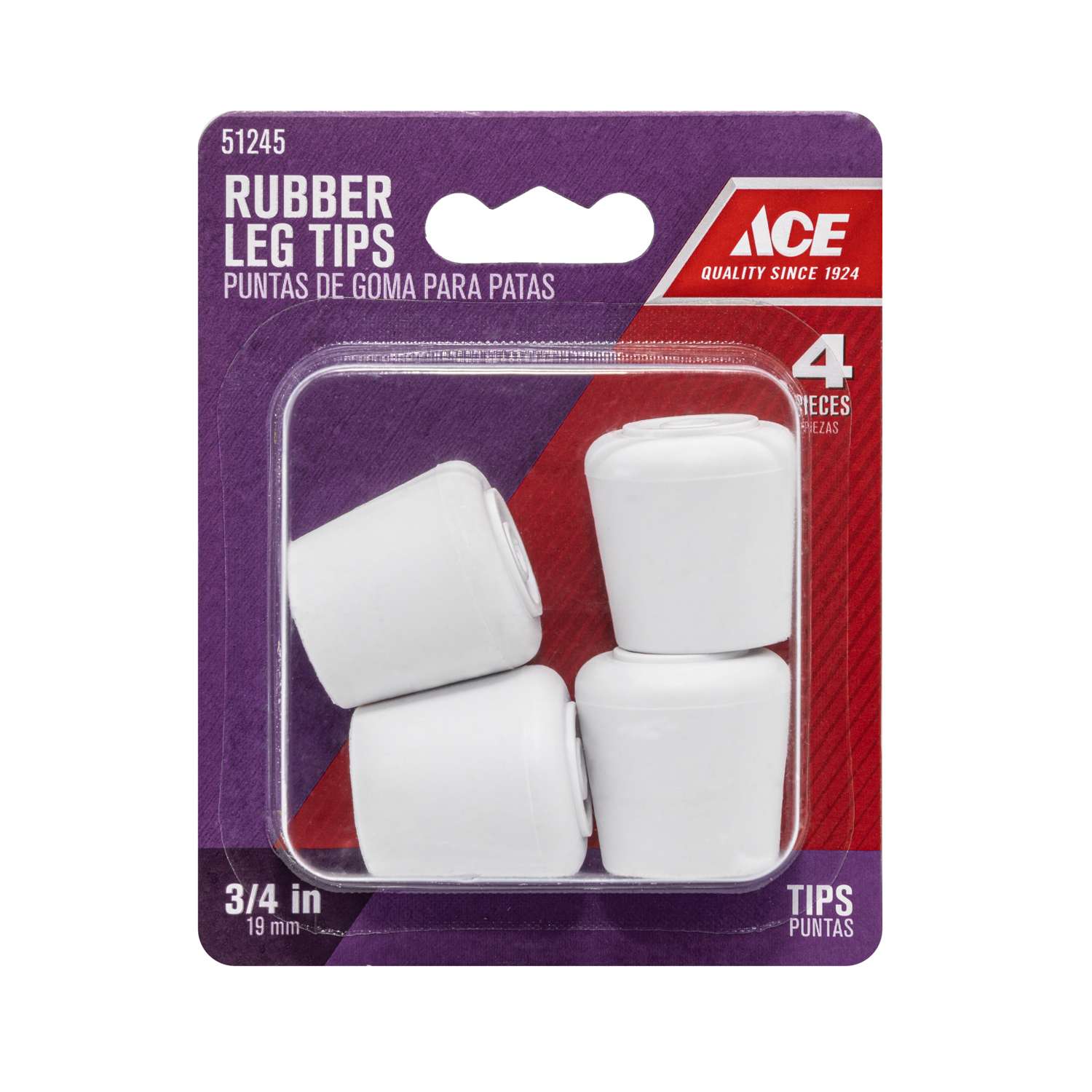Ace Rubber Leg Tip Off-White Round 3/4 in. W 4 pk Mfr# A0070 - Ace Hardware