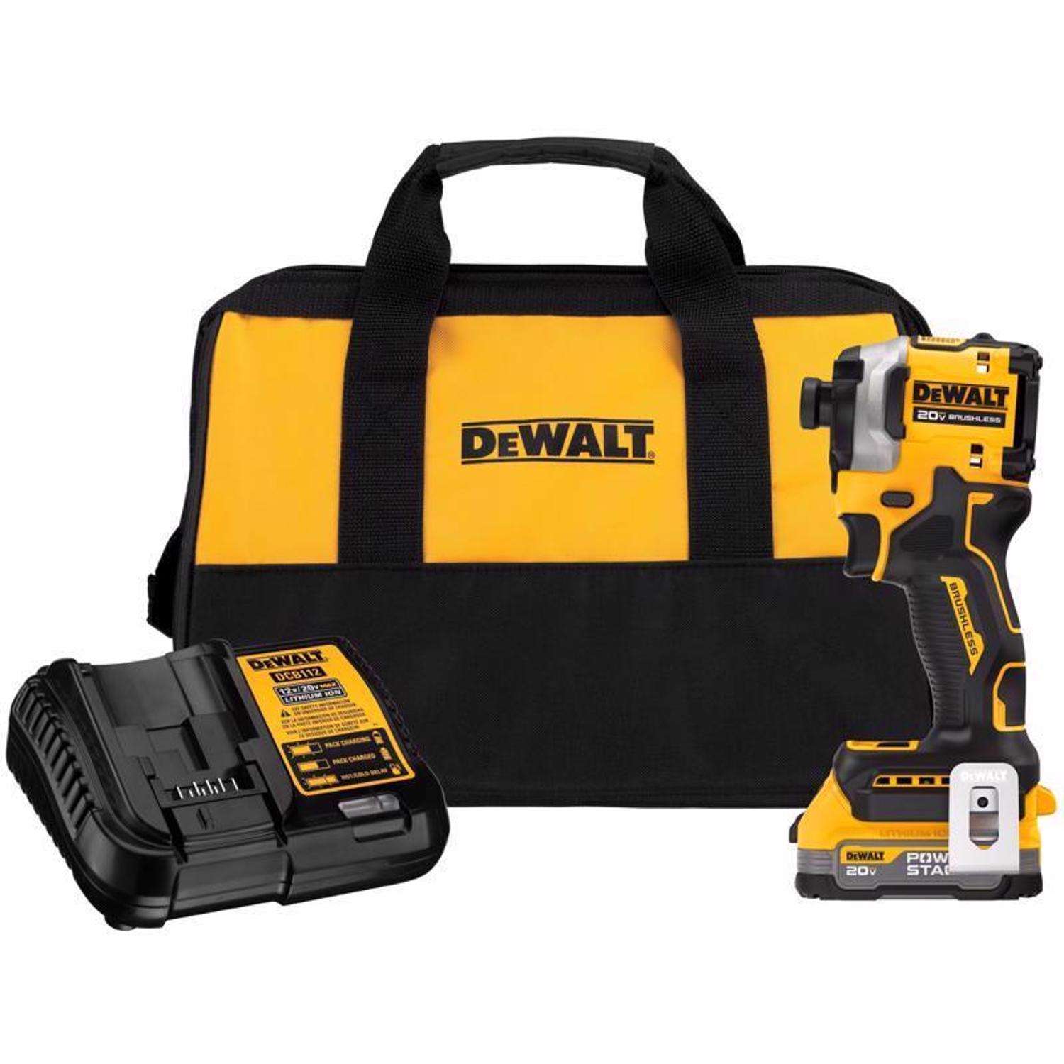 DeWalt 20V MAX ATOMIC with POWERSTACK 1/4 in. Cordless Brushless 3 ...