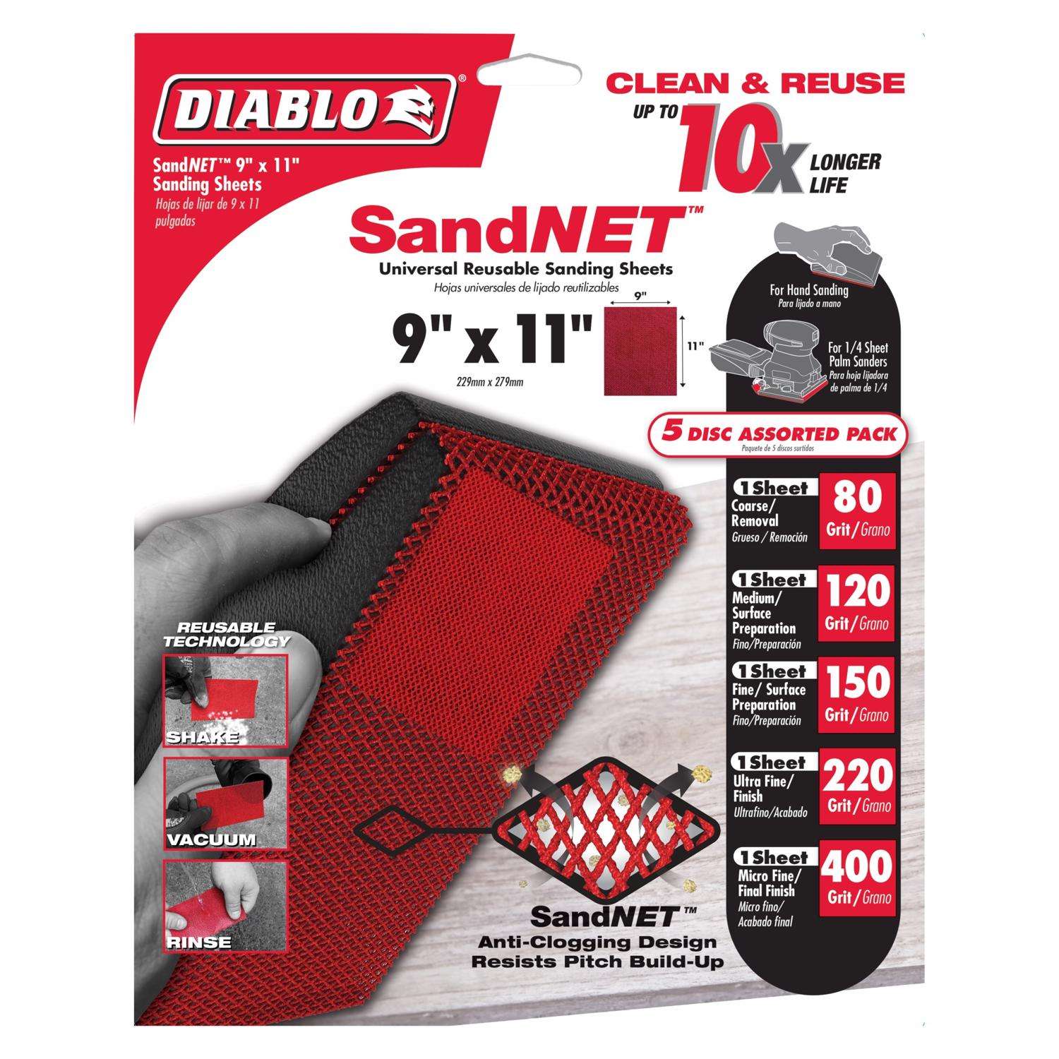 Diablo 9 in. L X 11 in. W Assorted Grit Ceramic Blend All Purpose ...
