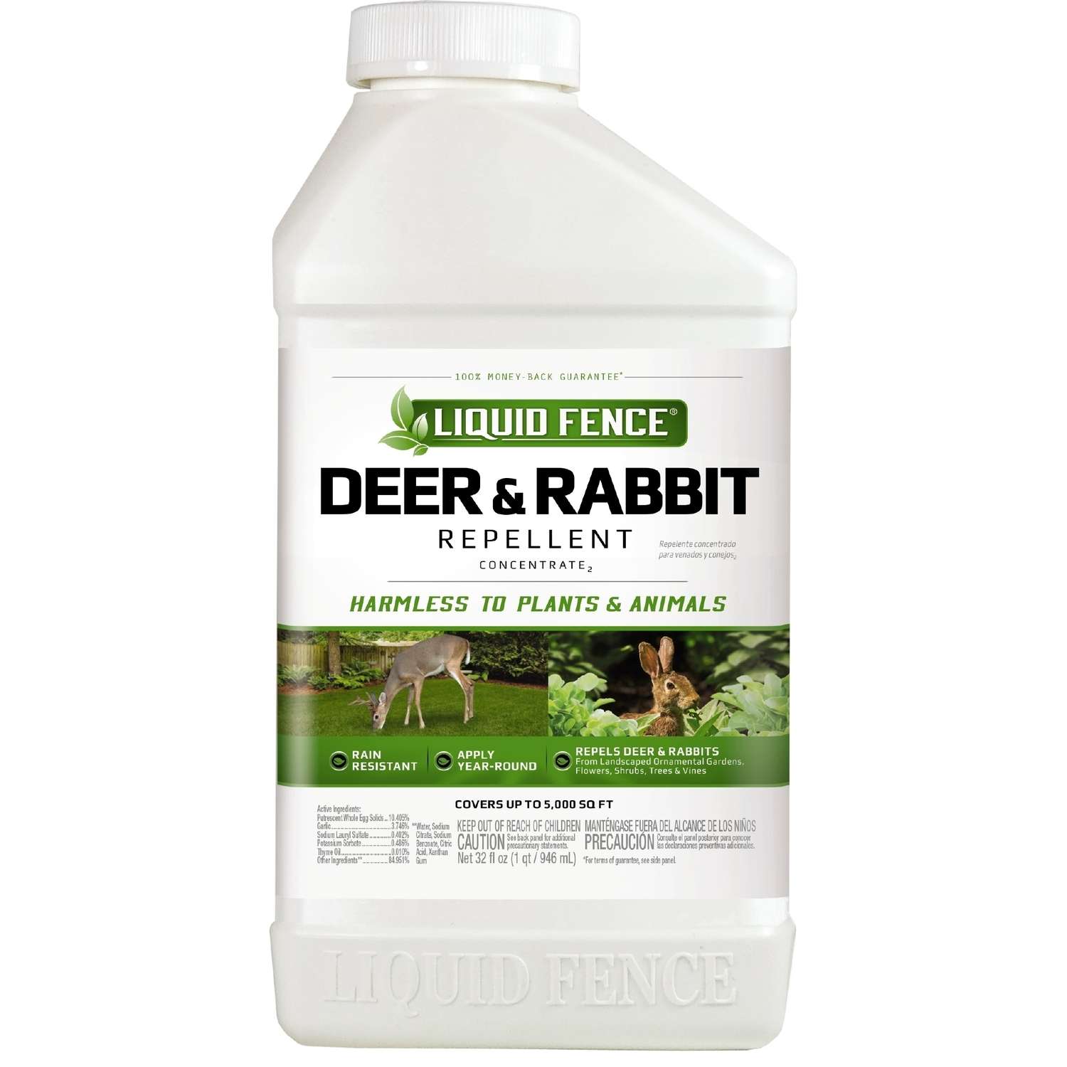 Liquid Fence Animal Repellent Liquid For Deer, Deer and Rabbits 32 oz ...
