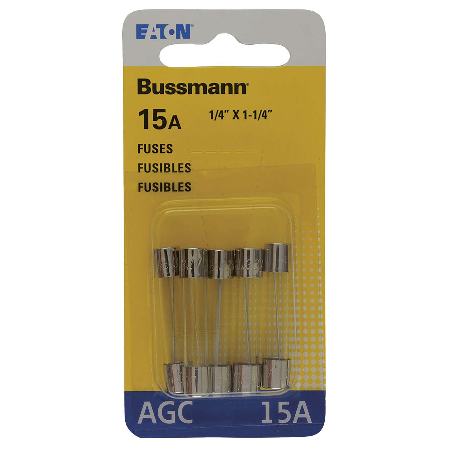 Bussmann 15 amps AGC Glass Tube Fuse 5 pk - Ace Hardware