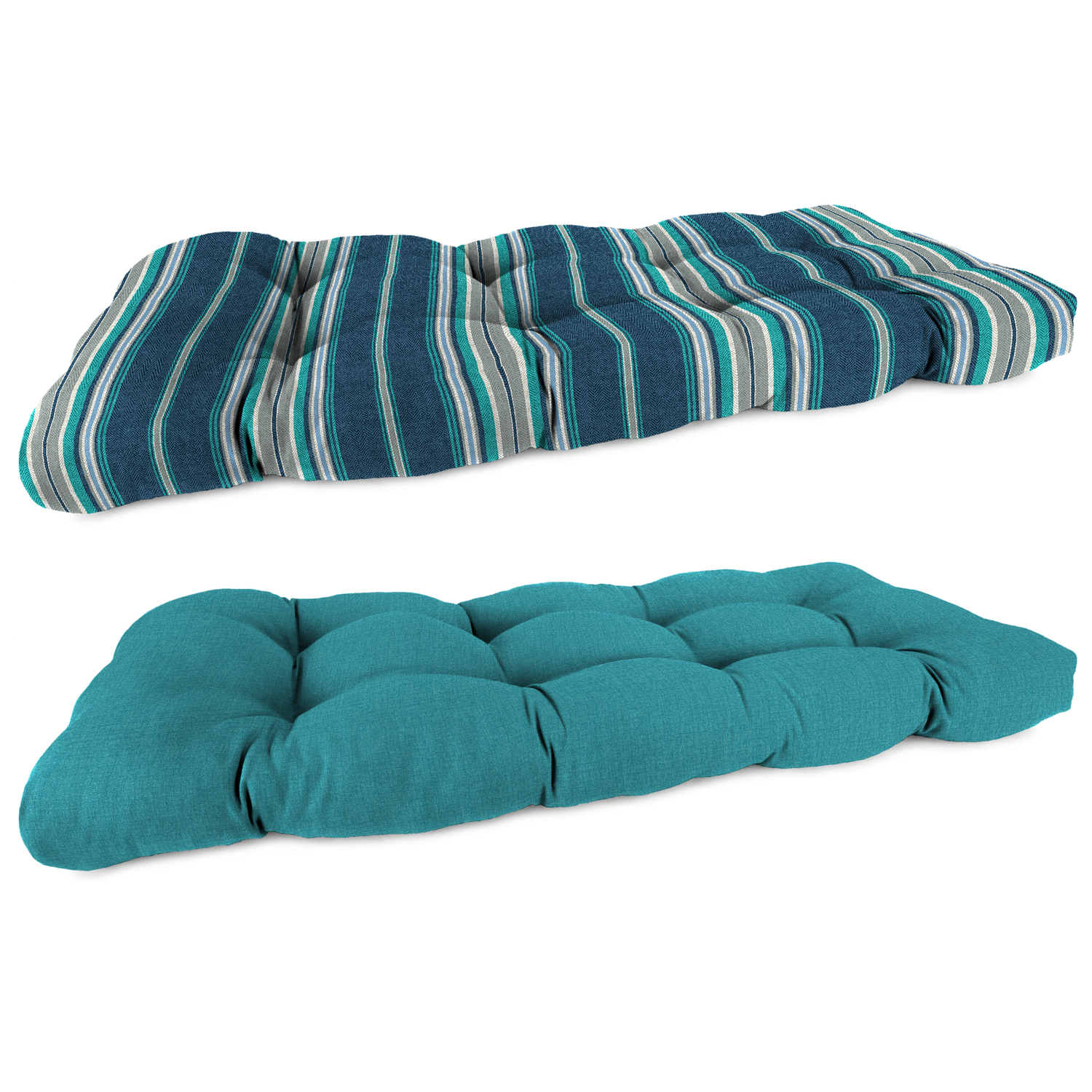 Jordan Manufacturing Multicolored Polyester Wicker Settee Cushion 4 in ...