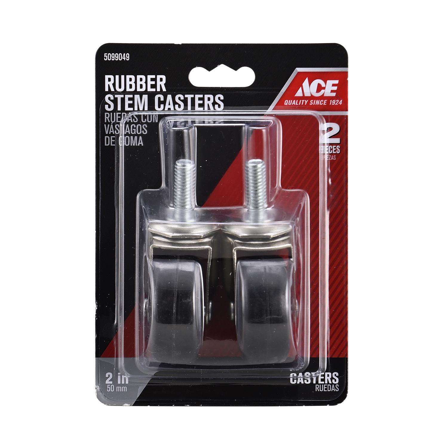 Ace 2 in. D Swivel Hard Rubber Caster 80 lb 2 pk - Ace Hardware