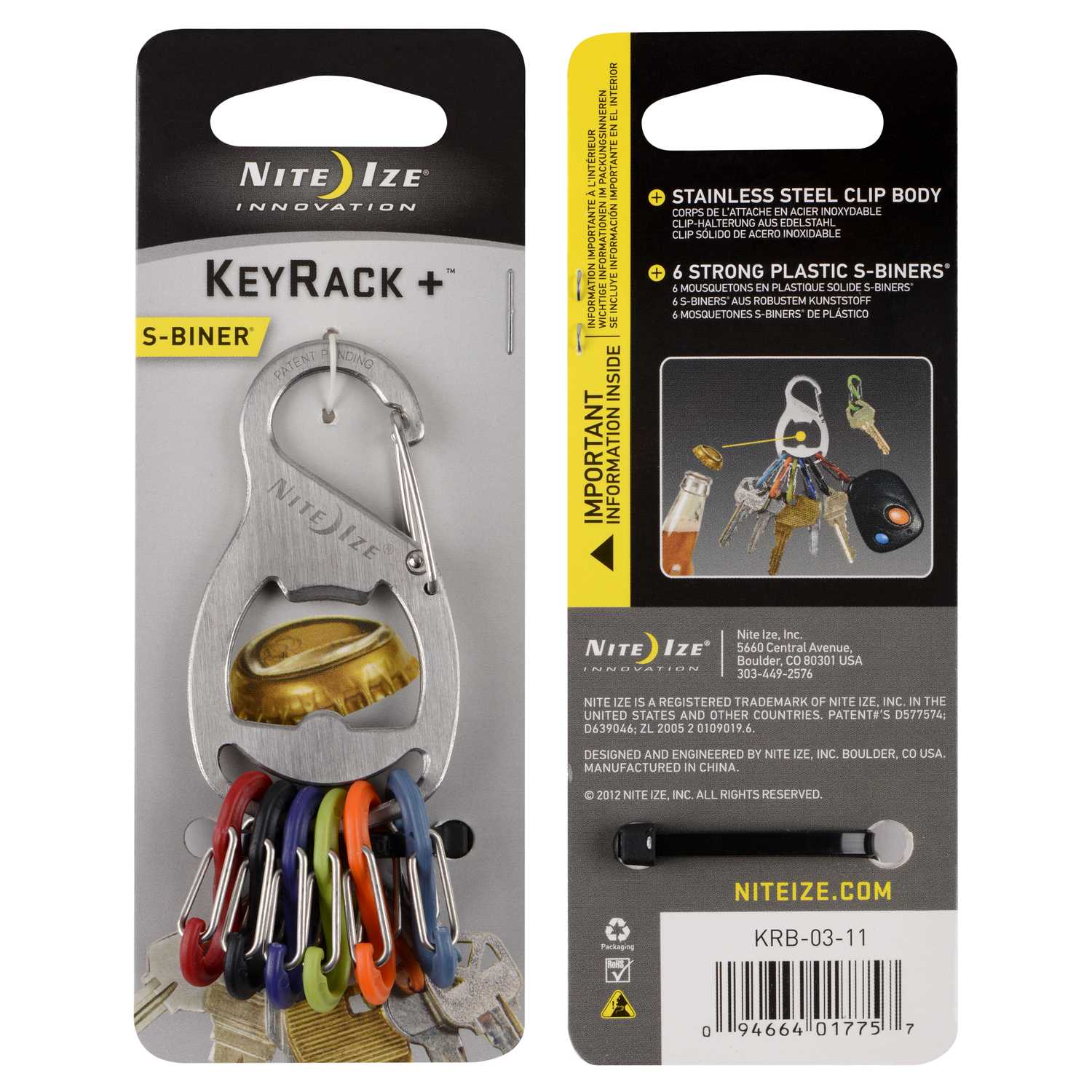 Nite Ize Key Rack 2.1 in. Dia. Stainless Steel Silver KeyRack Key Chain ...