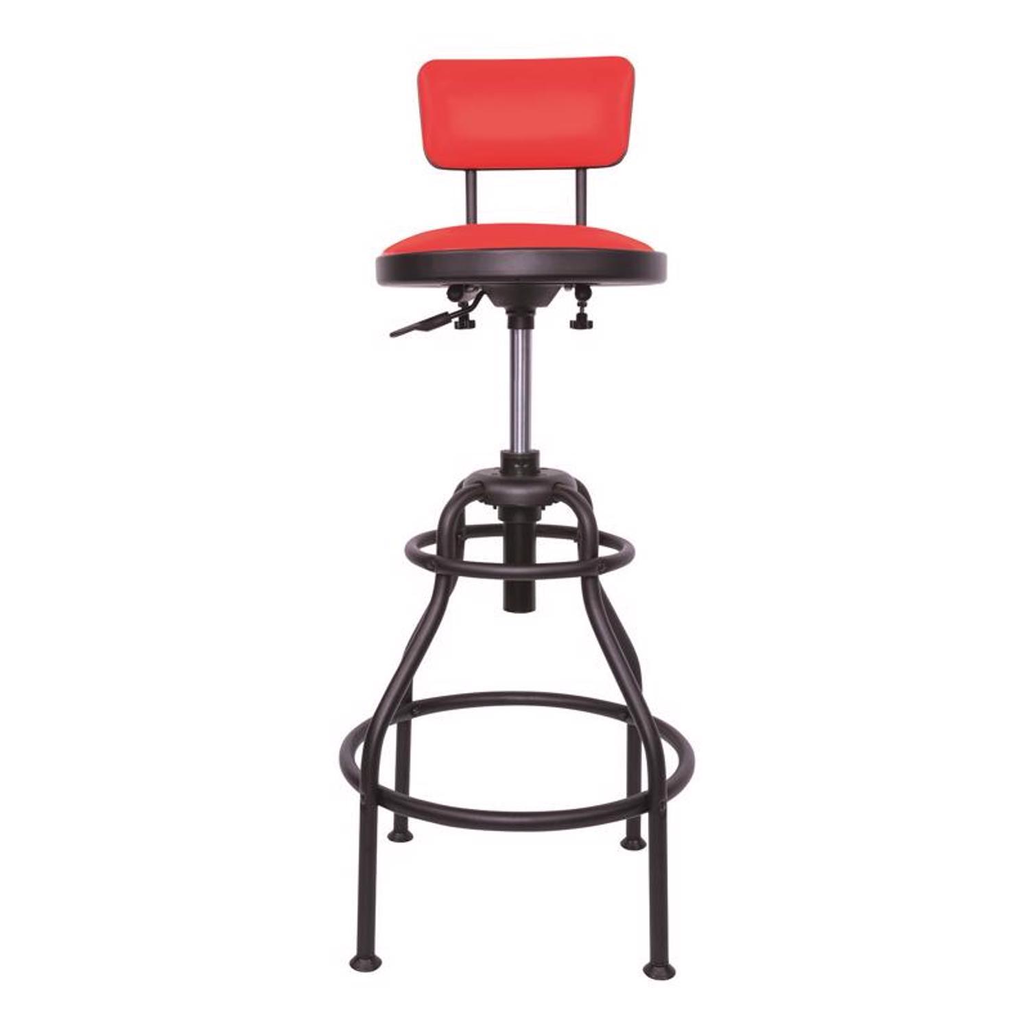 Craftsman Red Vinyl Deluxe Adjustable Shop Stool - Sansujyuku
