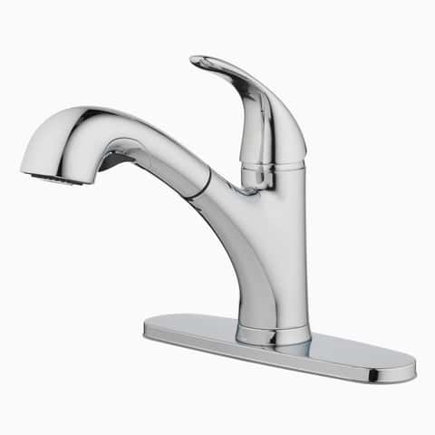 OakBrook Pacifica One Handle Brushed Nickel Pull-Out Kitchen Faucet ...