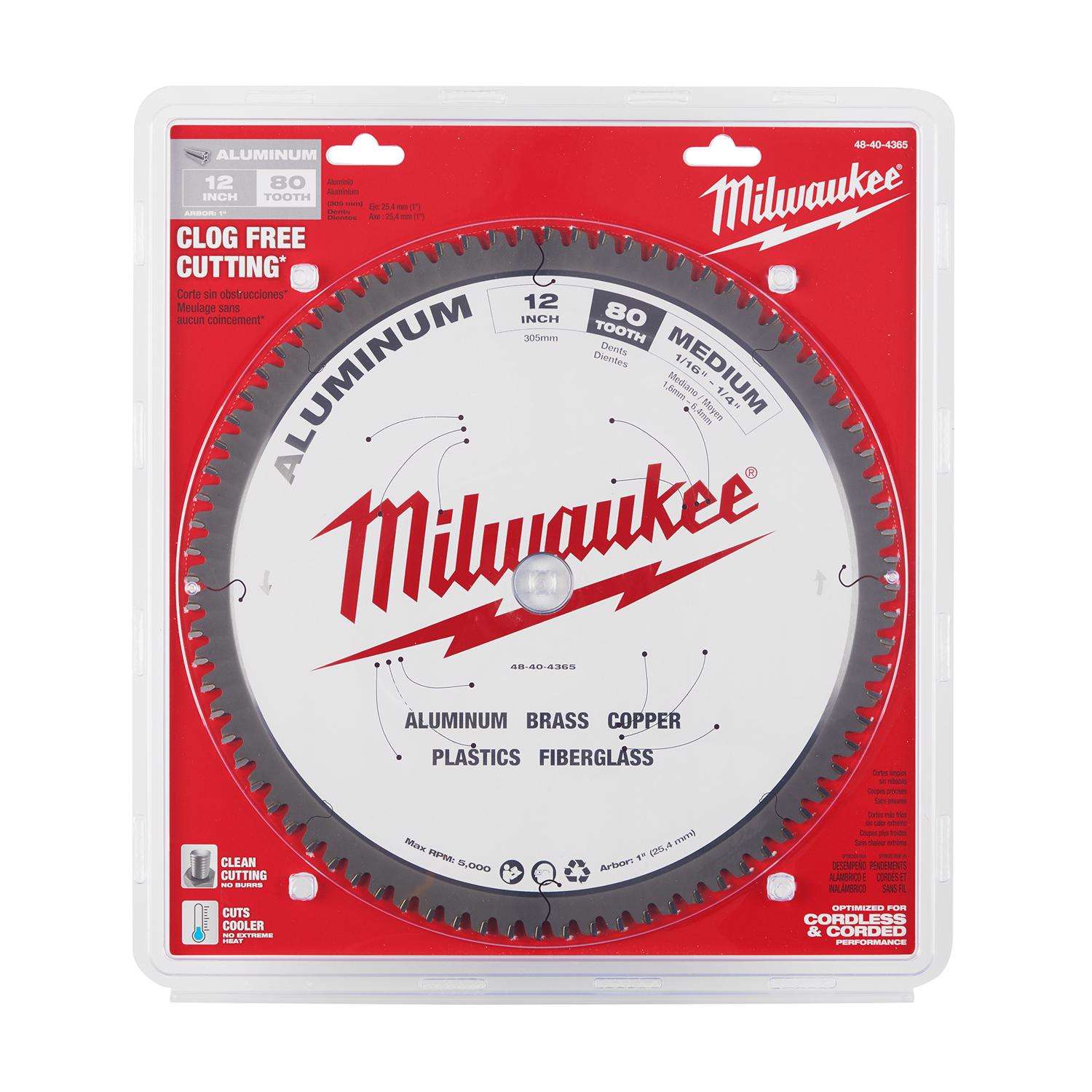 Milwaukee 12 in. D X 1 in. Carbide Tipped Circular Saw Blade 80 teeth 1 ...