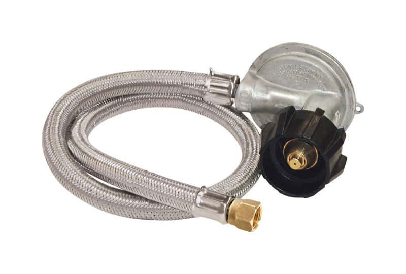 Bayou Classic Stainless Steel Gas Line Hose and Regulator 36 in. L For ...