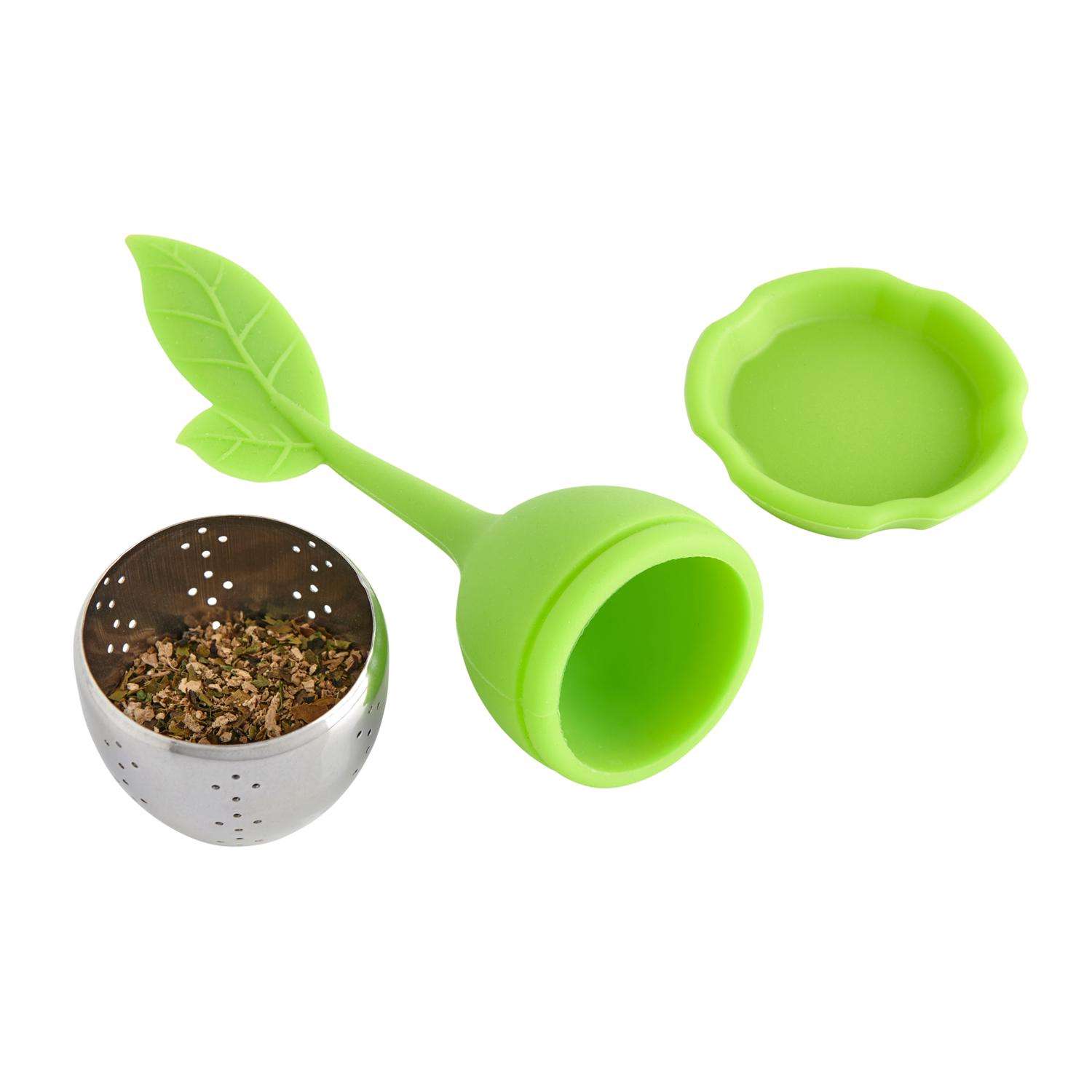 HIC Kitchen Green/Silver Silicone/Stainless Steel Tea Infuser - Ace ...