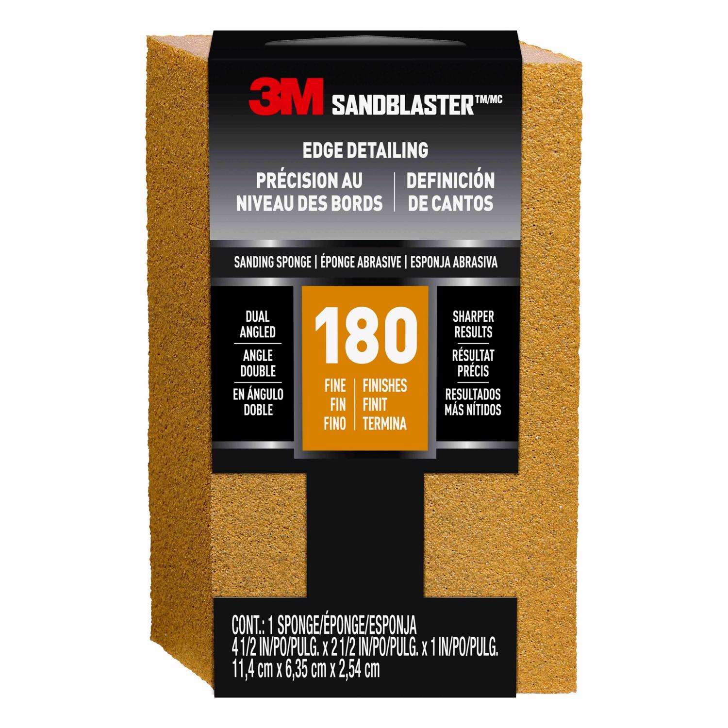 3M Sandblaster 4-1/2 in. L X 2-1/2 in. W X 1 in. 180 Grit Fine Dual ...