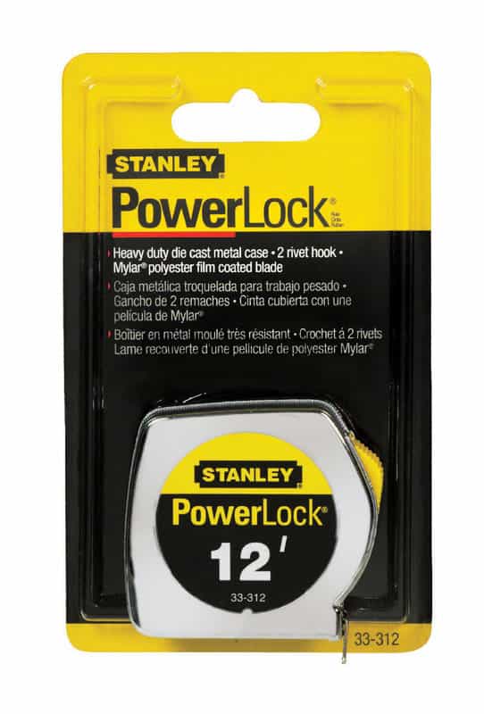 Stanley PowerLock 12 ft. L x 0.75 in. W Tape Measure Silver 1 pk - Ace ...