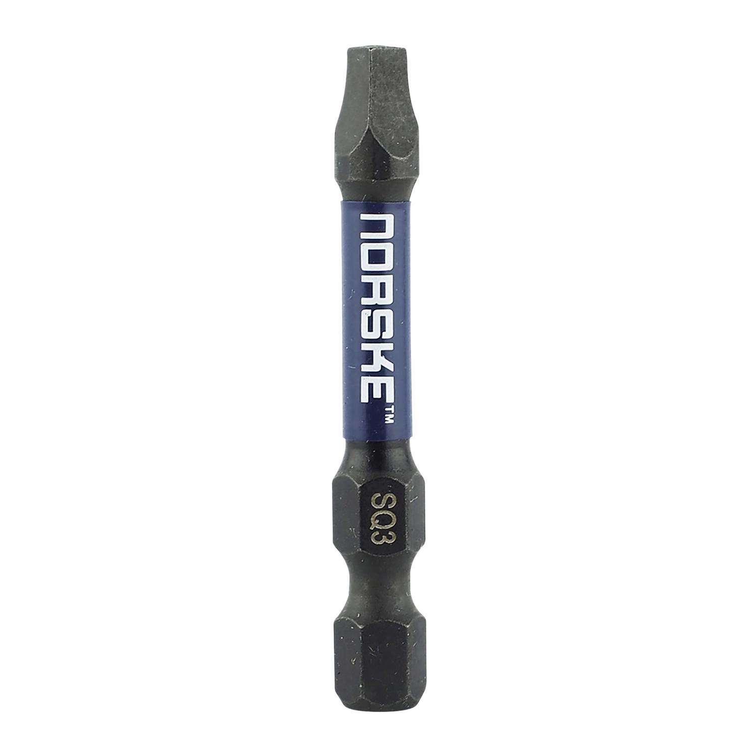 Norske Square Recess #3 X 2 in. L Impact Torsion Bit S2 Tool Steel 1 ...