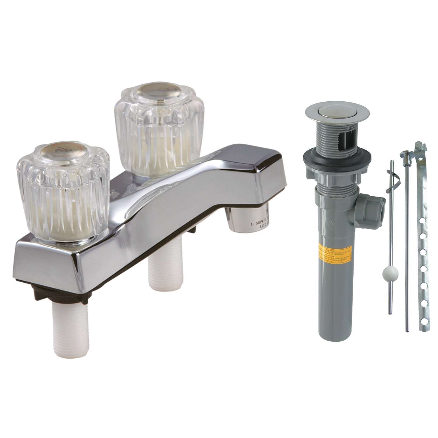 Home Plus Chrome Centerset Bathroom Sink Faucet 4 in. - Ace Hardware