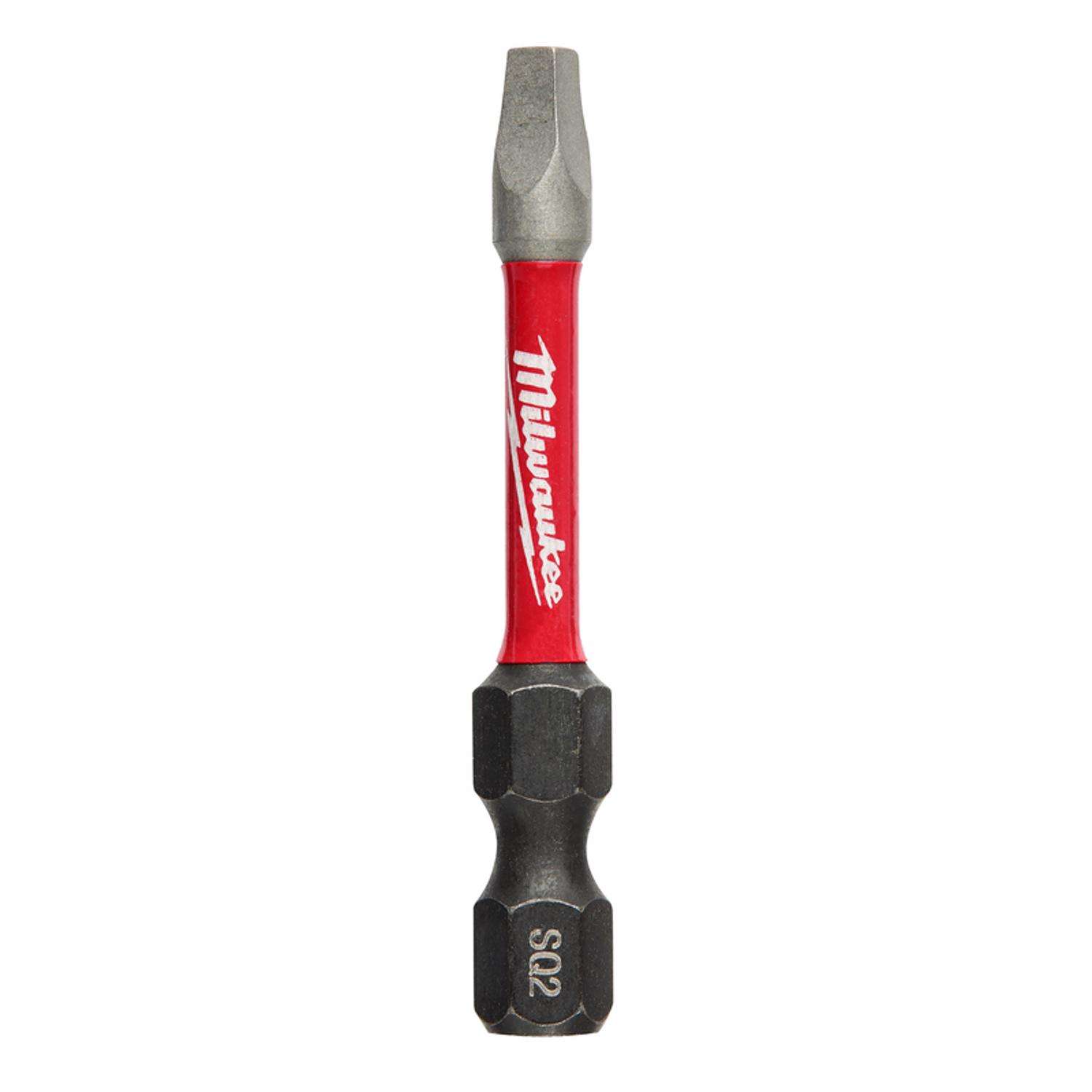 Milwaukee Shockwave Square #2 X 2 in. L Screwdriver Bit Steel 1 pc Mfr ...
