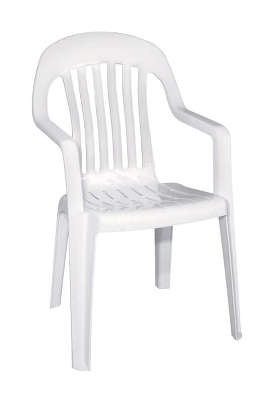 Adams White Polypropylene Frame High-Back Chair - Ace Hardware