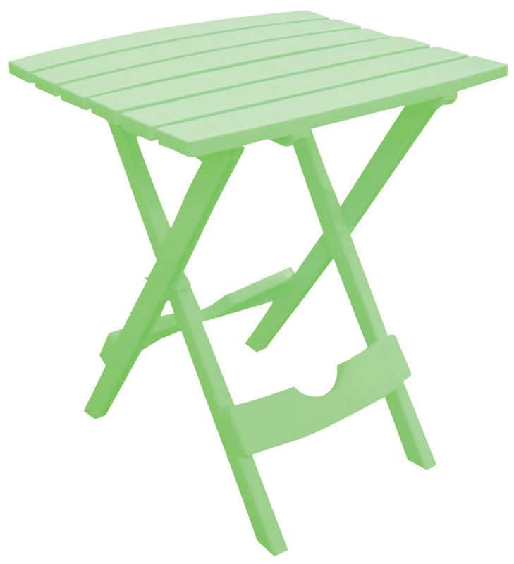 Adams Quik-Fold Summer Green Rectangular Resin Folding Side Table - Ace ...