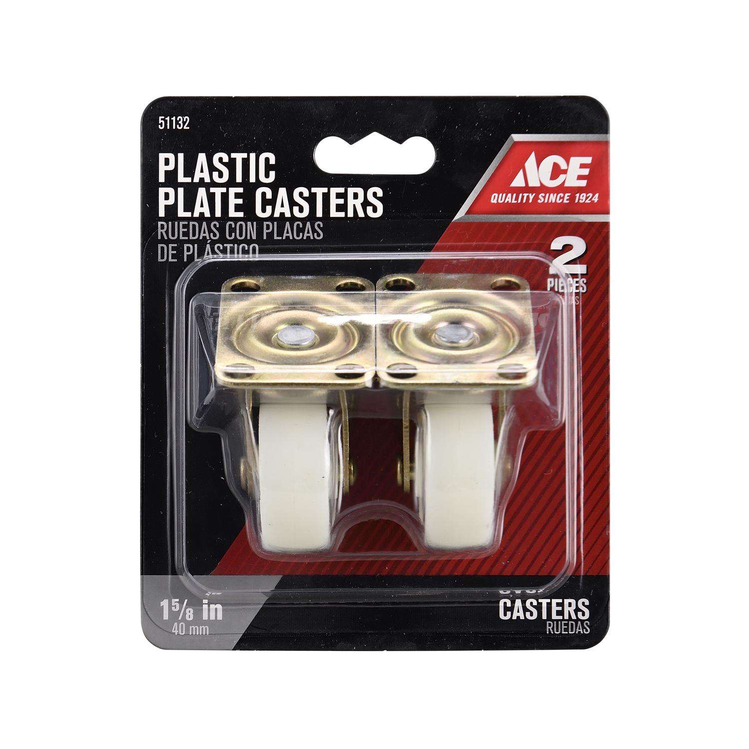 Ace 1-5/8 in. D Swivel Plastic Caster 50 lb 1 pk - Ace Hardware