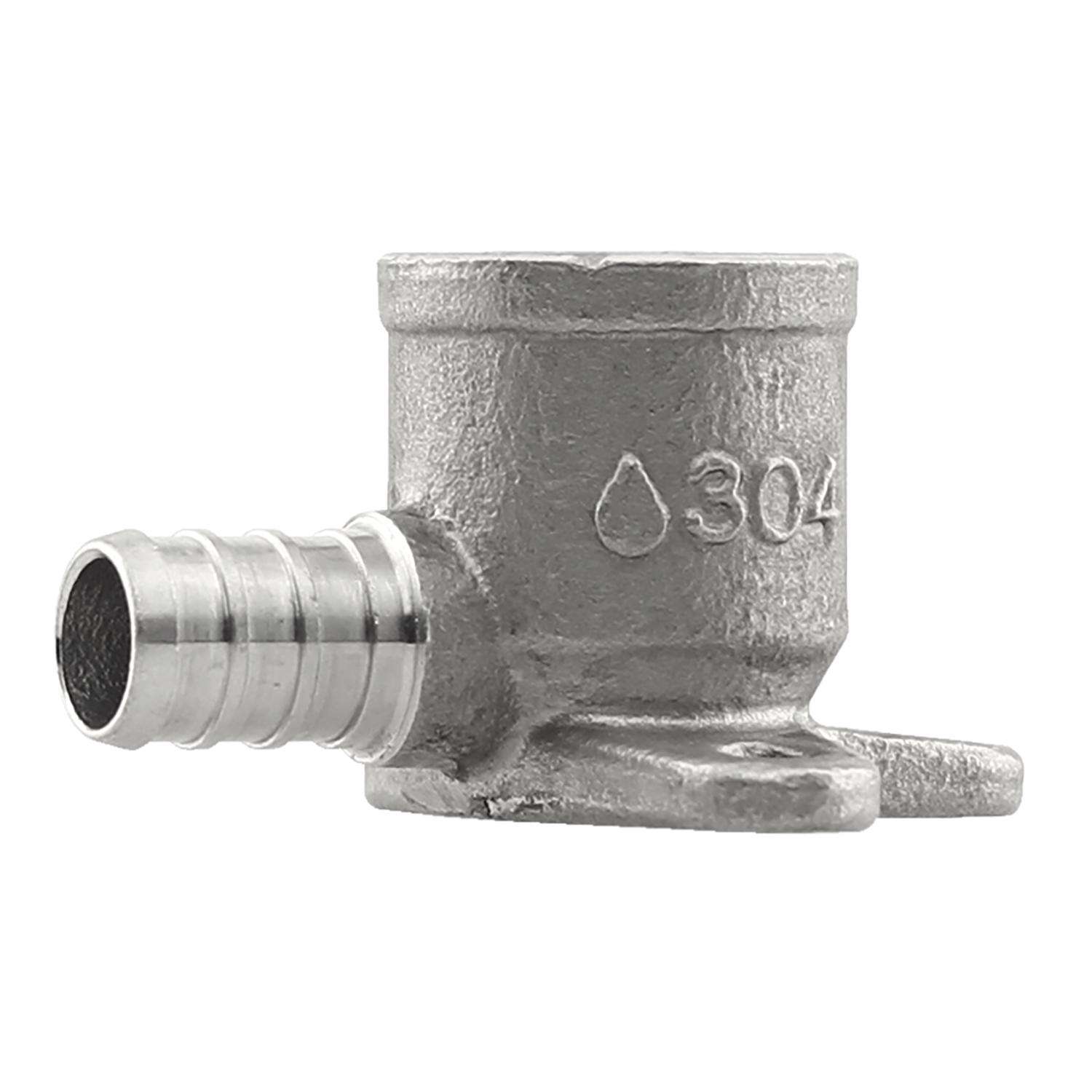 Boshart Industries 1/2 in. PEX X 1/2 in. D FPT Stainless Steel Drop Ear ...