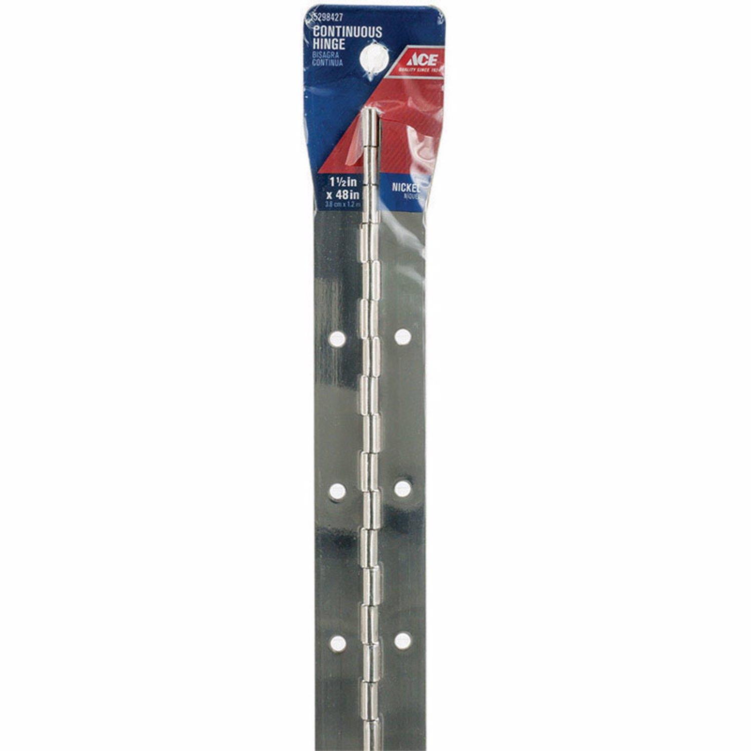 Ace 1-1/2 in. W X 48 in. L Nickel Steel Continuous Hinge 1 pk - Ace ...
