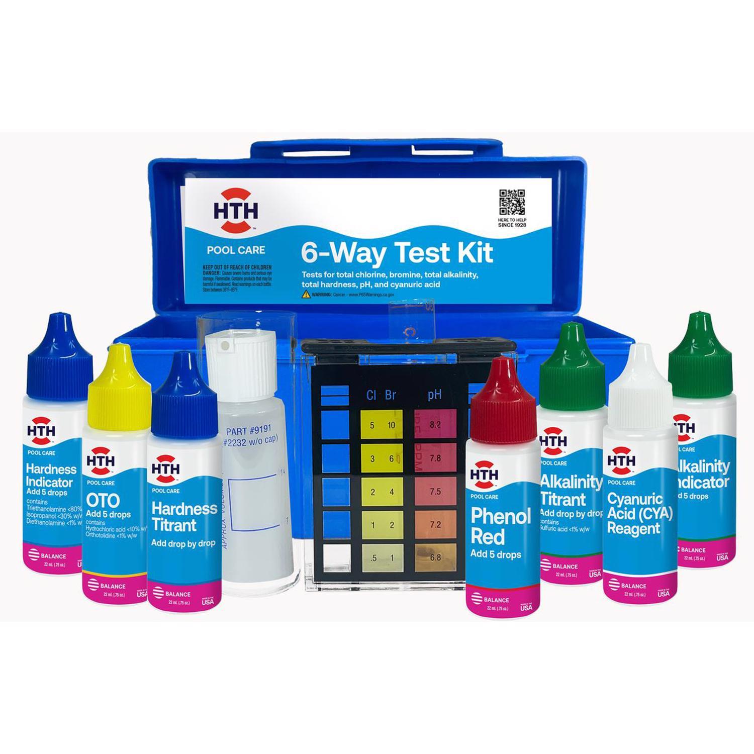 HTH Pool Care Liquid 6-Way Test Kit 6 ct Mfr# 1278 - Ace Hardware