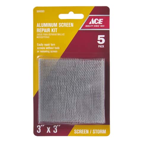 Ace Gray Aluminum Screen Repair Patch 3 in. W X 3 in. L 5 pk - Ace Hardware
