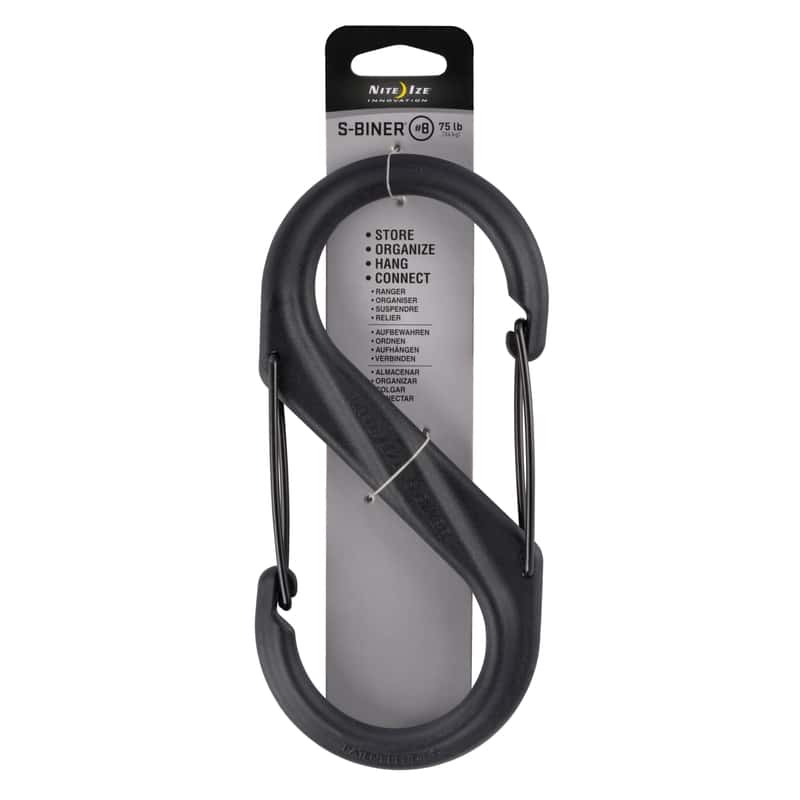 Nite Ize S-Biner 3.6 in. D Plastic Black Dual Carabiner Key Chain Mfr ...
