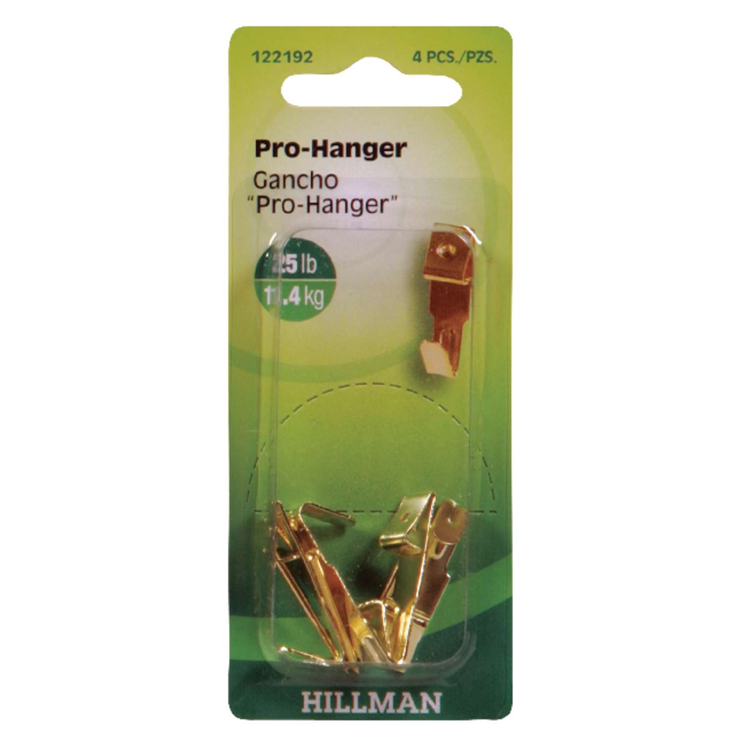 HILLMAN Brass-Plated Gold Professional Picture Hanger 25 lb 1 pk Mfr ...