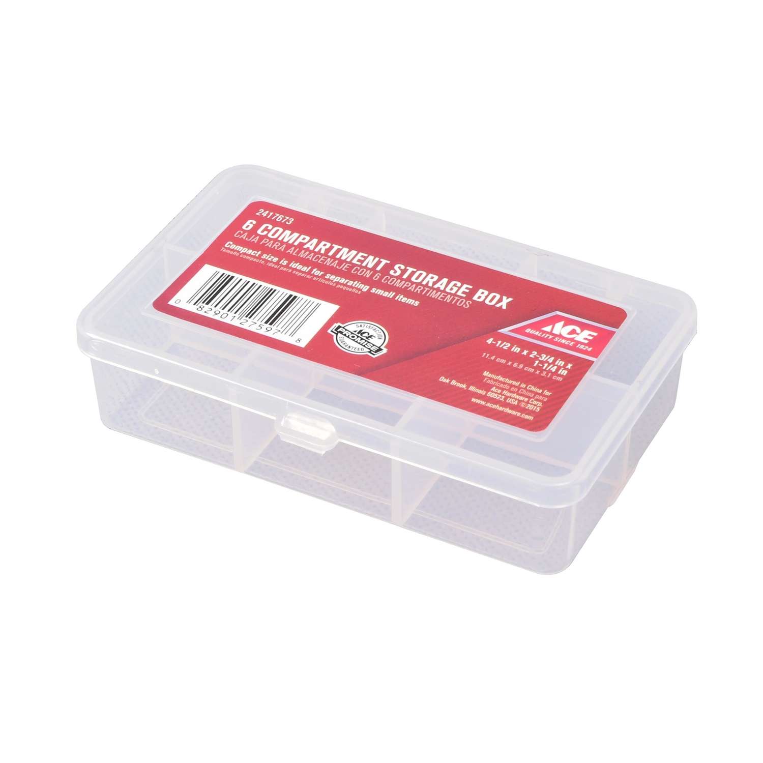 Ace 2-3/4 in. W X 1-1/4 in. H Tool Storage Bin Plastic 6 compartments ...