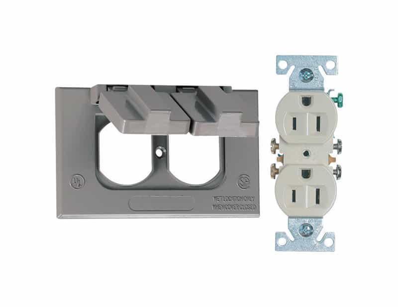 Sigma Electric Rectangle Metal 1 gang Duplex Outlet Kit For Wet ...