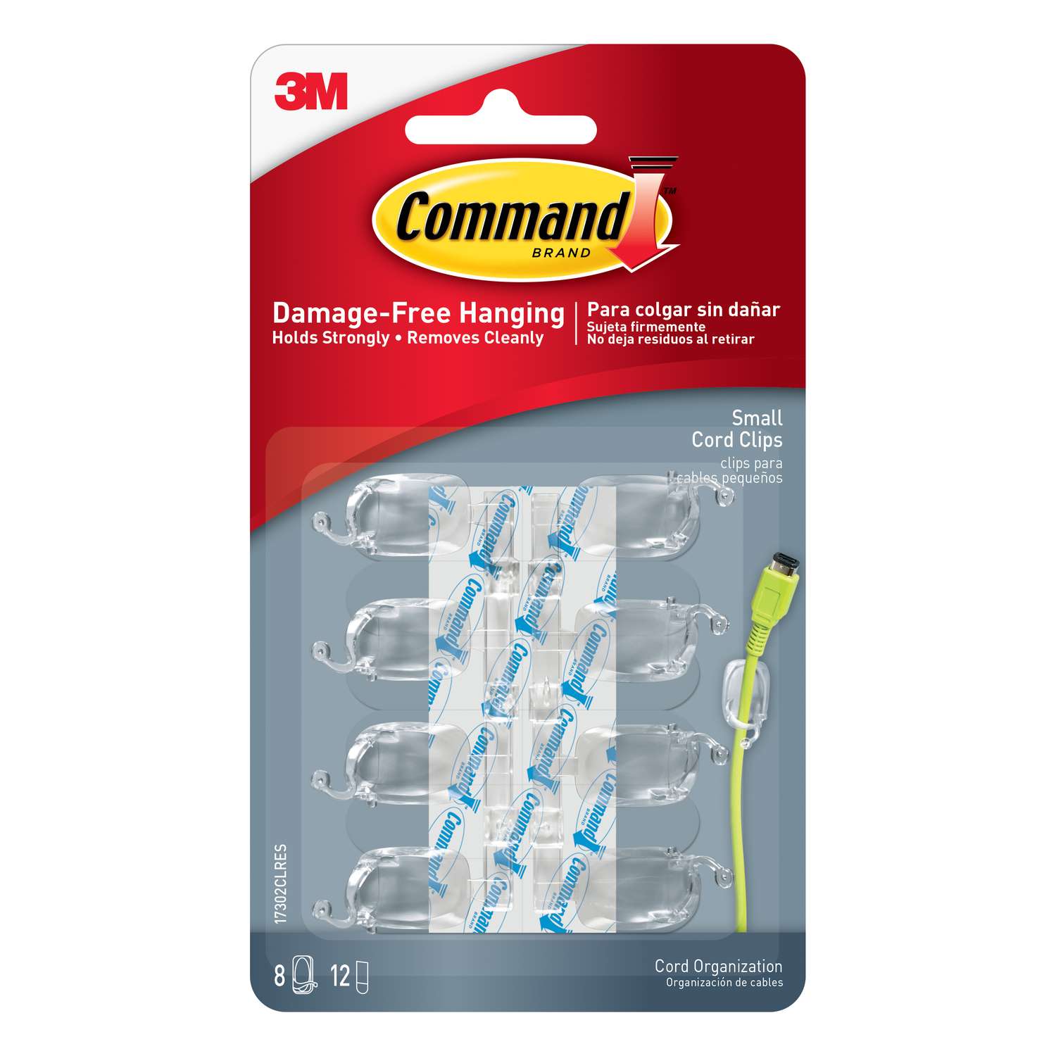 3M Command Small Plastic Cord Clips 3/4 in. L 8 pk - Ace Hardware