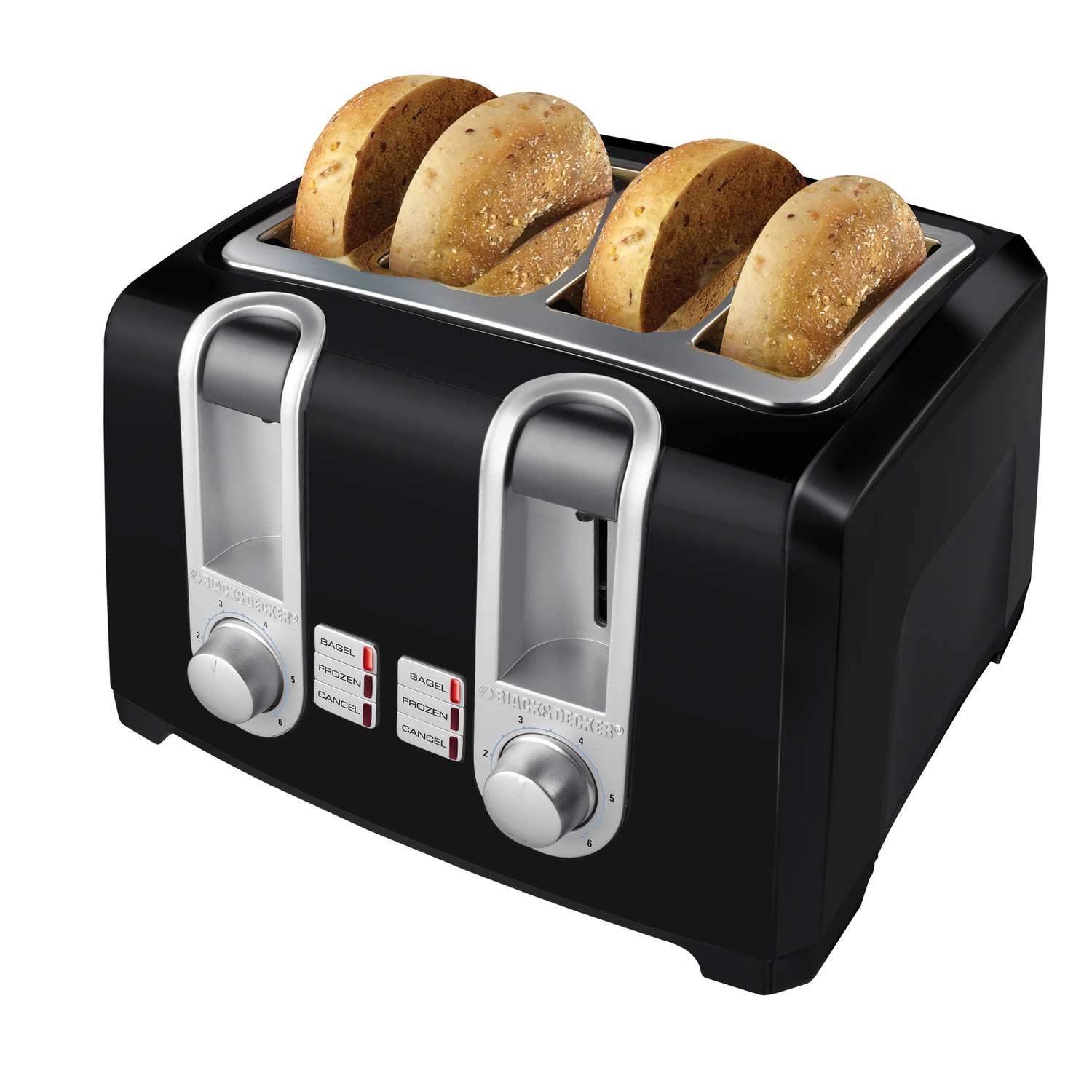 Black+Decker Stainless Steel Black 4 slot Toaster 13.5 in. H X 13 in. W ...