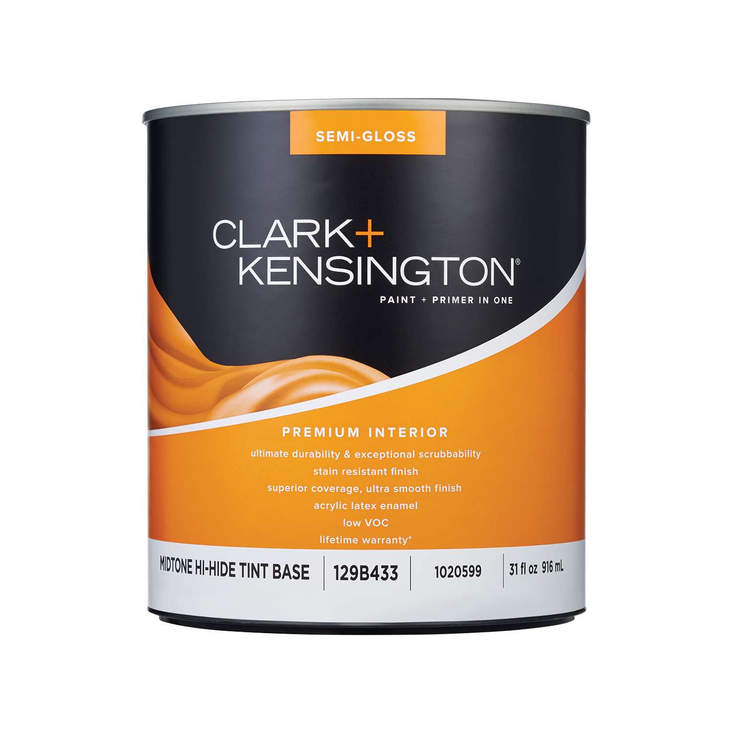 Clark+Kensington Semi-Gloss Tint Base Mid-Tone Base Premium Paint ...