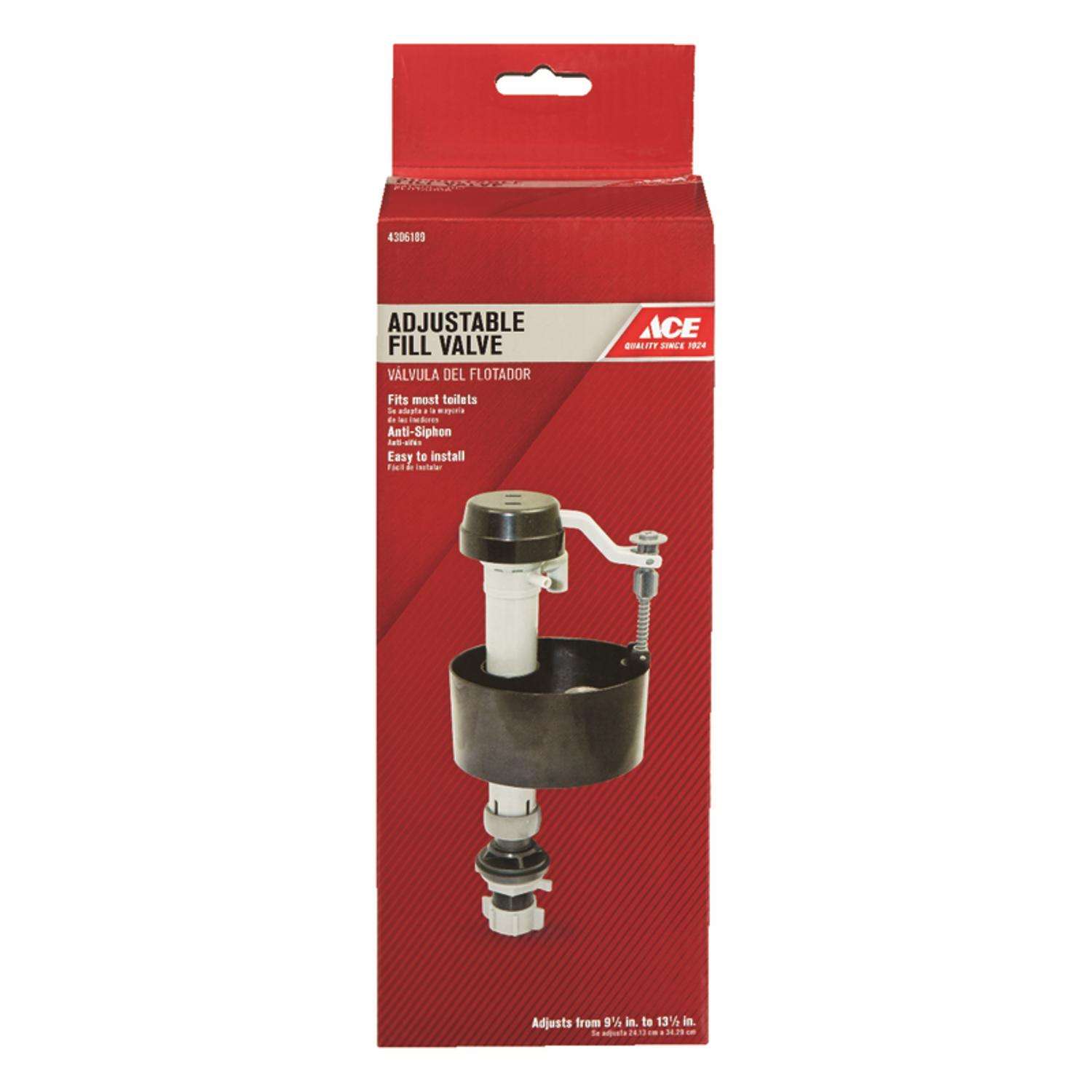 Ace Adjustable Fill Valve Black Plastic - Ace Hardware