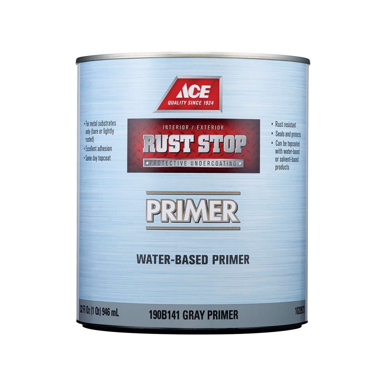 Ace Rust Stop Gray Primer Water-Based Enamel Rust Preventative Paint 1 ...
