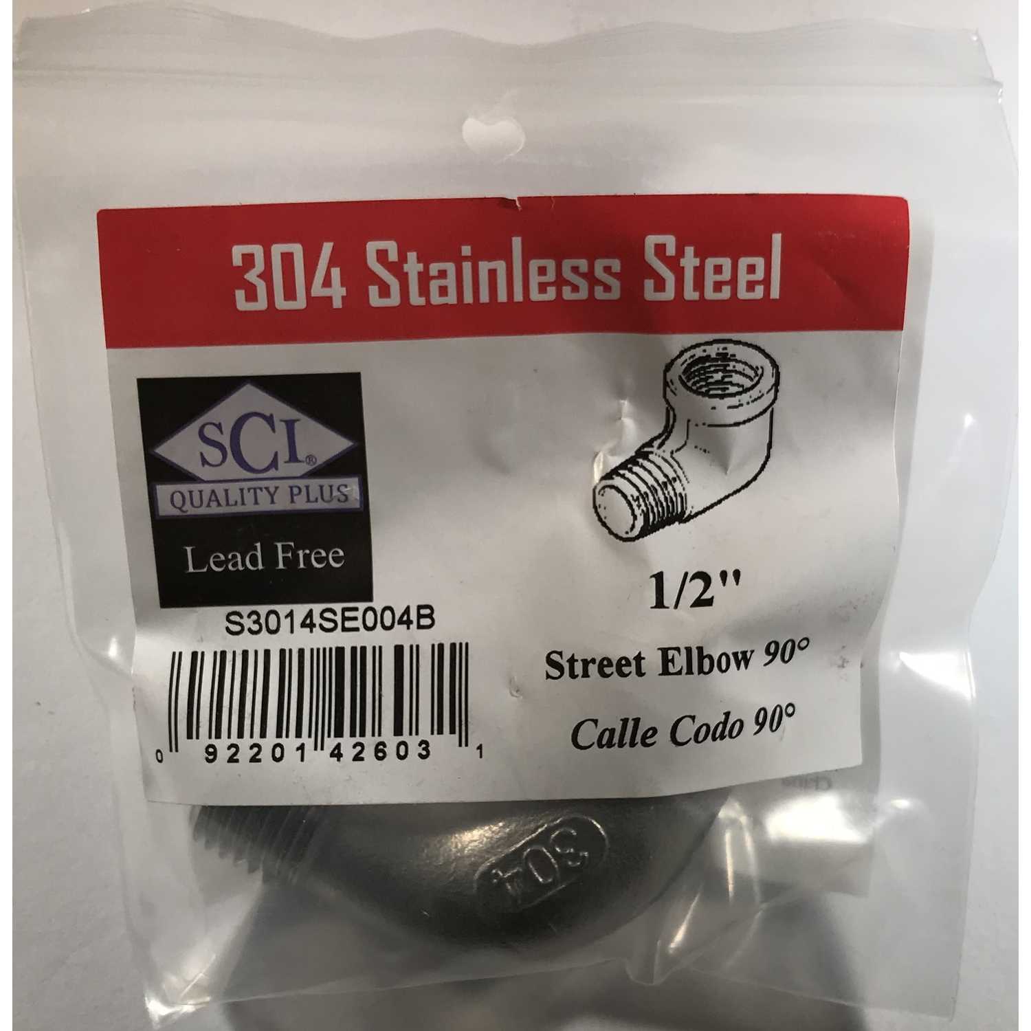 Smith-Cooper 1/2 in. FPT x 1/2 in. Dia. FPT Stainless Steel Street ...
