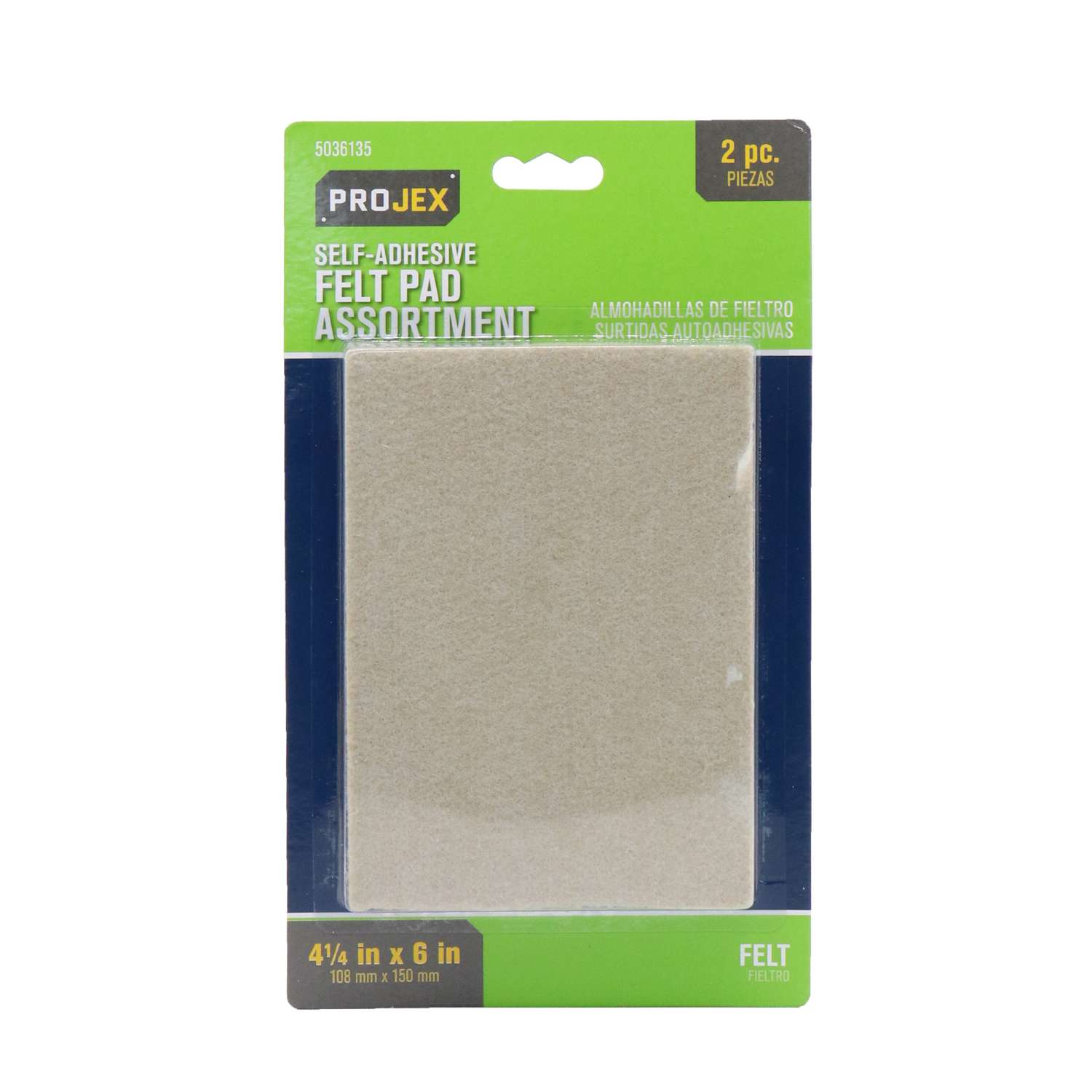 Projex Felt Self Adhesive Blanket Brown Rectangle 4-1/4 in. W X 6 in. L ...